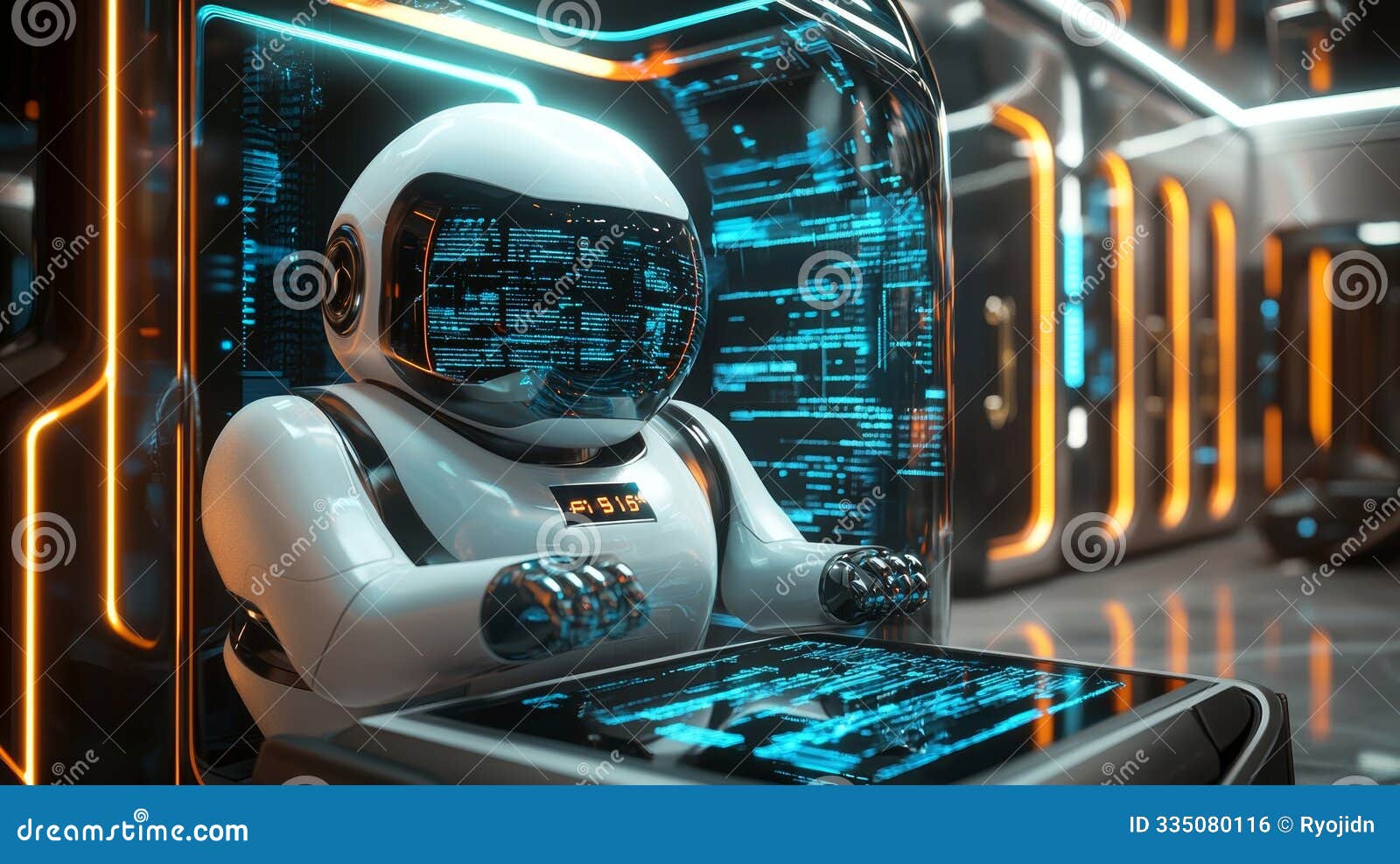 Robot Coder Stock Illustration Illustration Of Programming 335080116