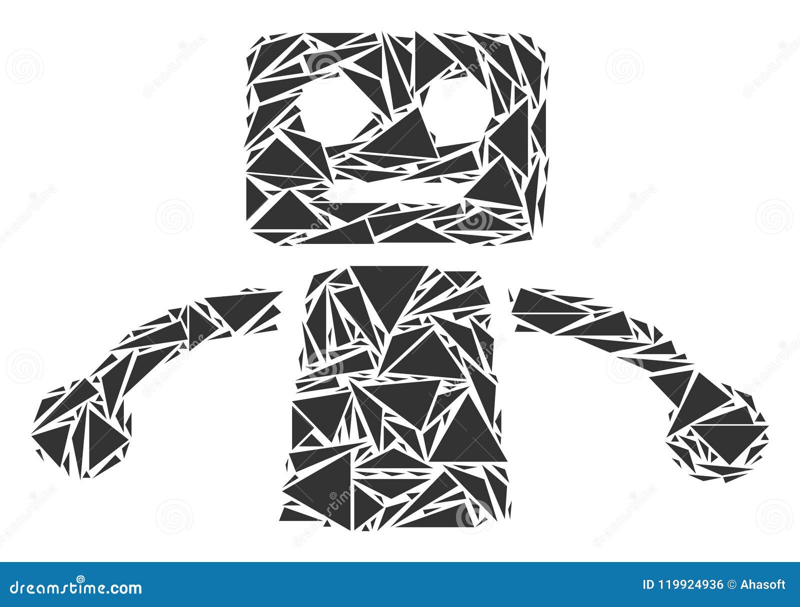 Robot Mosaic of Triangles stock vector. Illustration of engineering ...