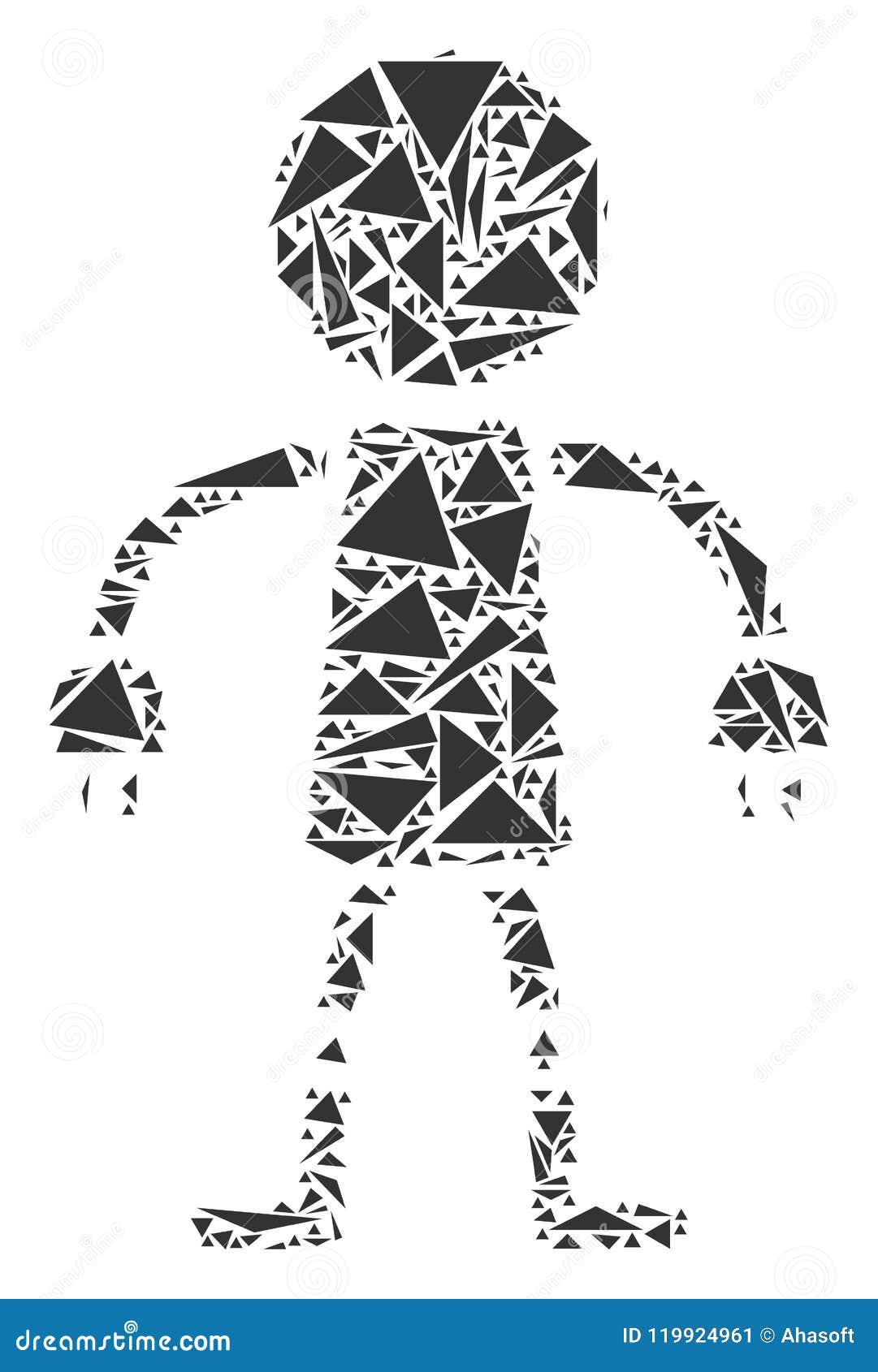 Robot Collage of Triangles stock vector. Illustration of mosaic - 119924961