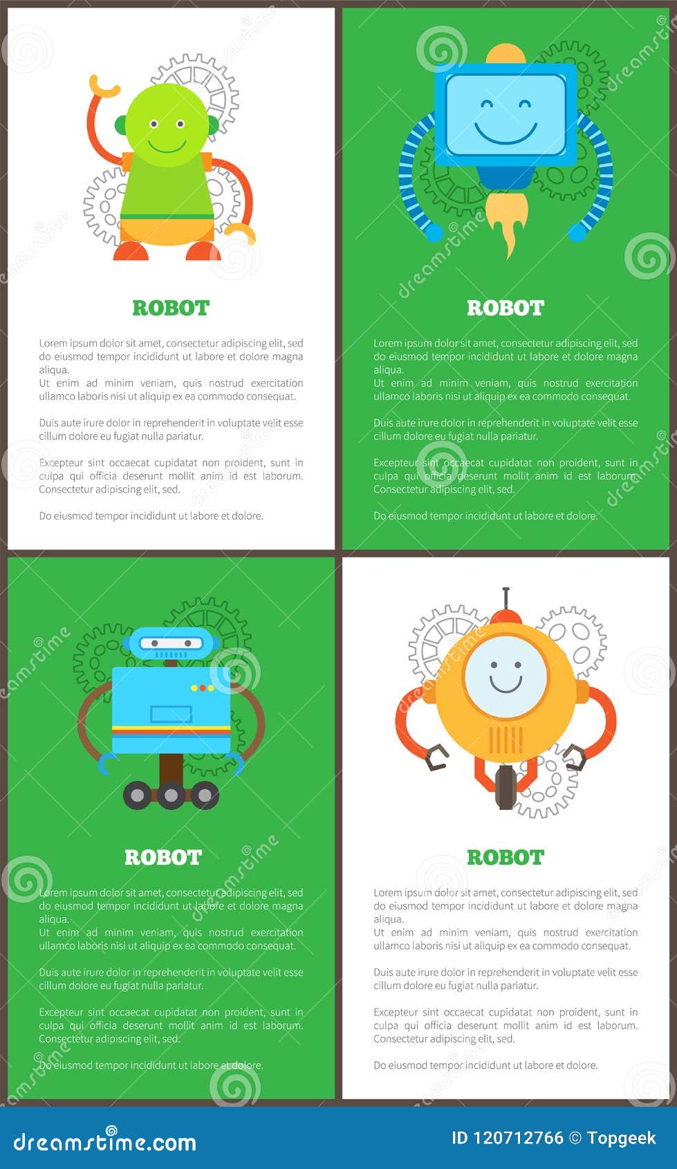 Robot Collection of Banners Vector Illustration Stock Vector ...