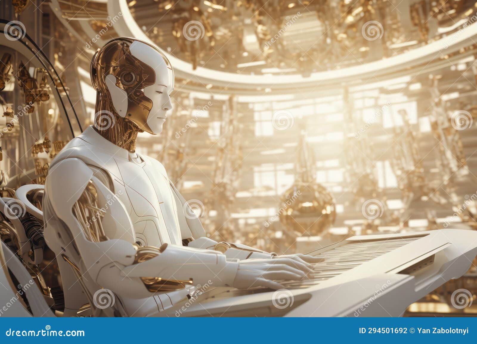 Robot Comme Humain Dans Un Vaisseau Spatial Illustration Stock ...