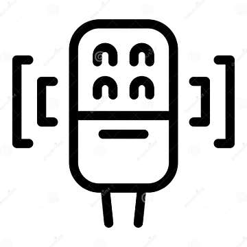 Robot Communicating Using Brackets Programming Language Icon Stock ...