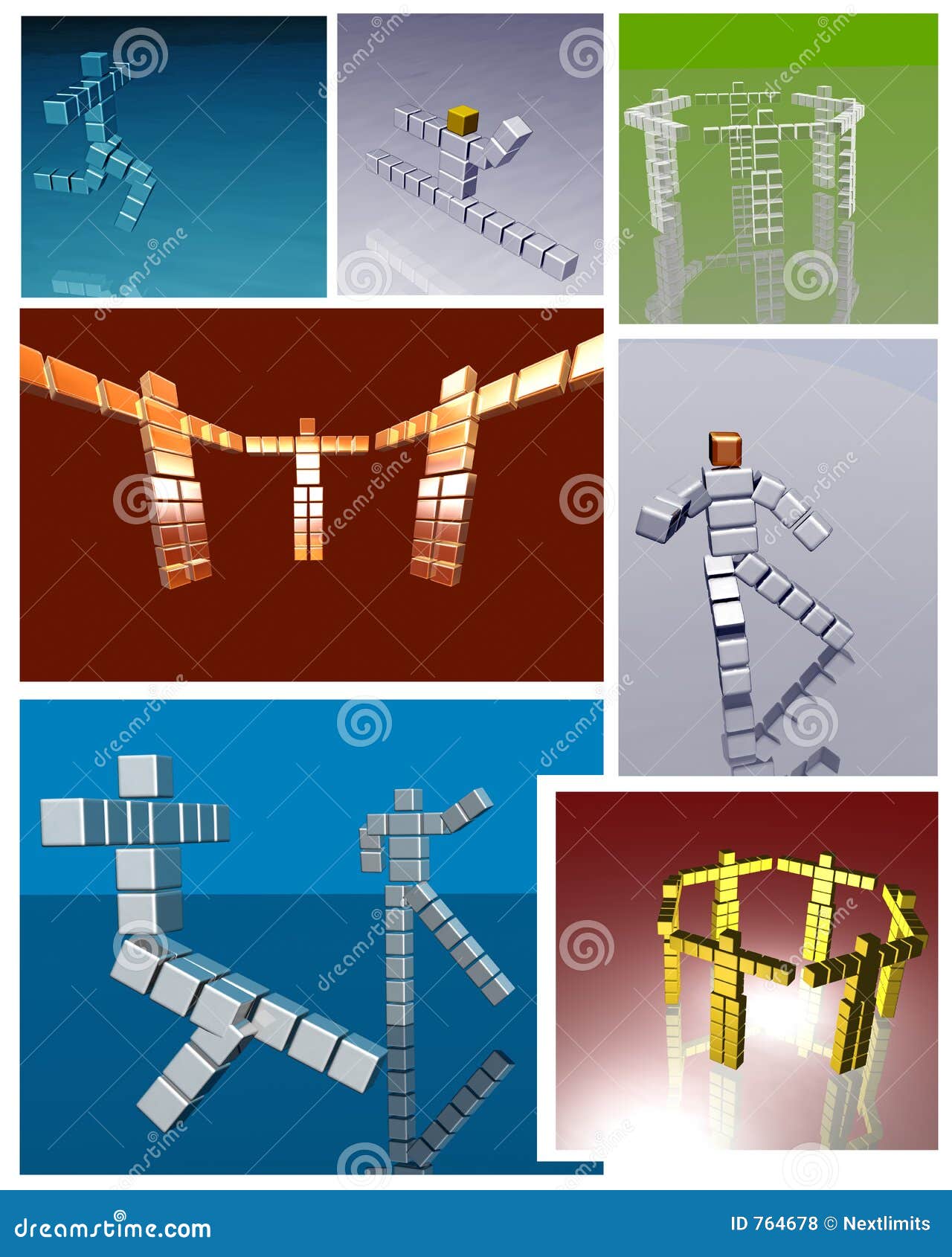 Robot composite image stock illustration. Illustration of cubes - 764678