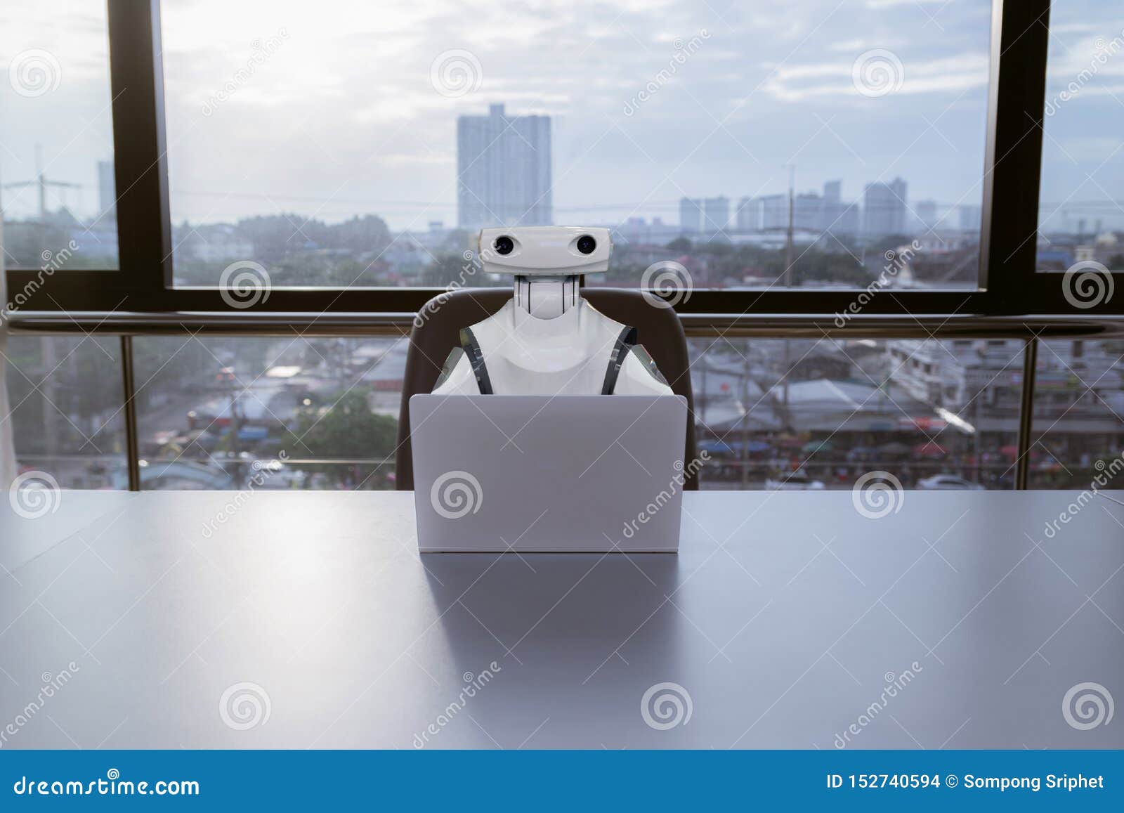 Robot Computers in the Office Business RPA Robotic Process Stock Photo ...