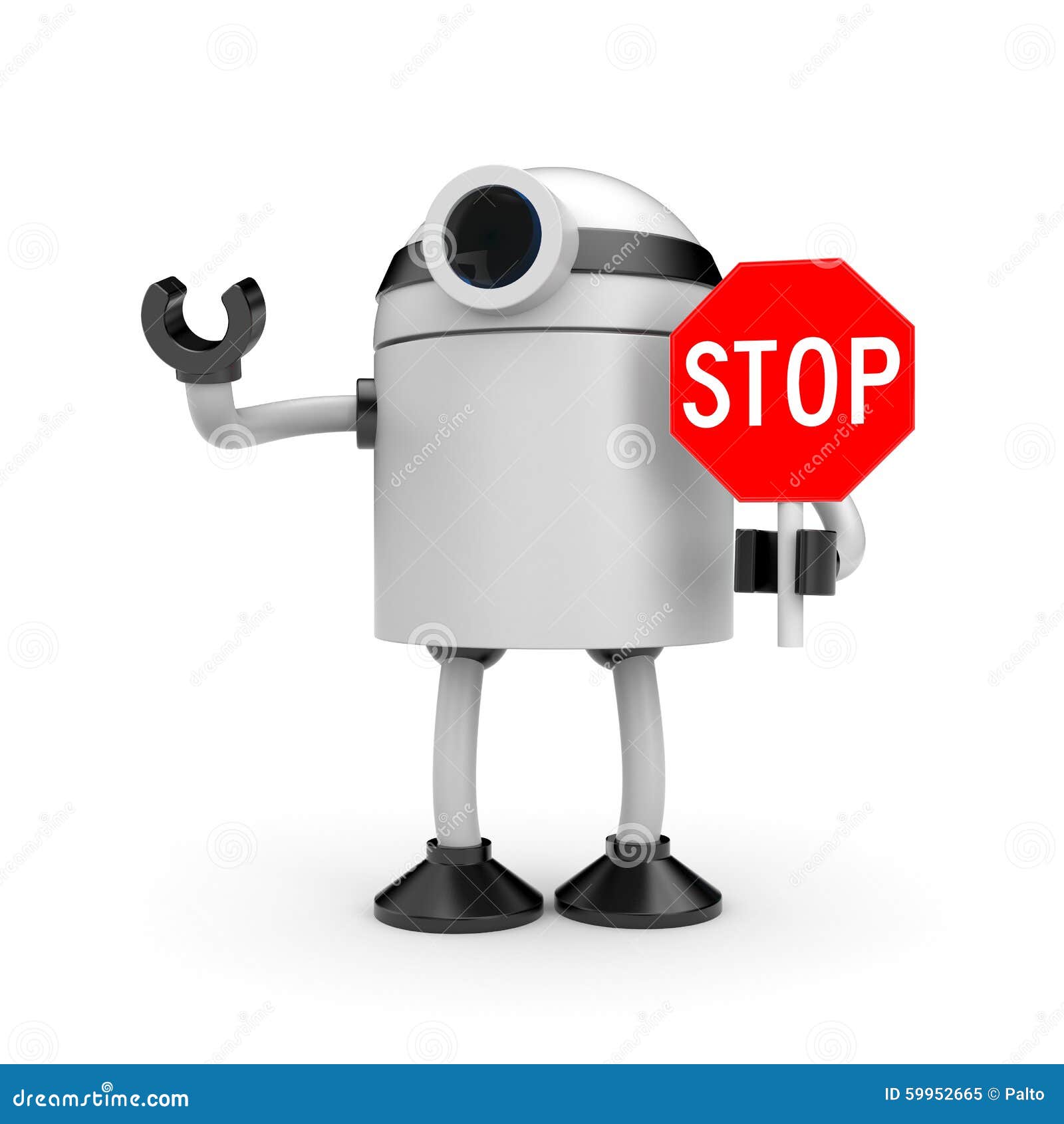 Robot Con La Muestra De La PARADA Stock de ilustración - Ilustración de ...