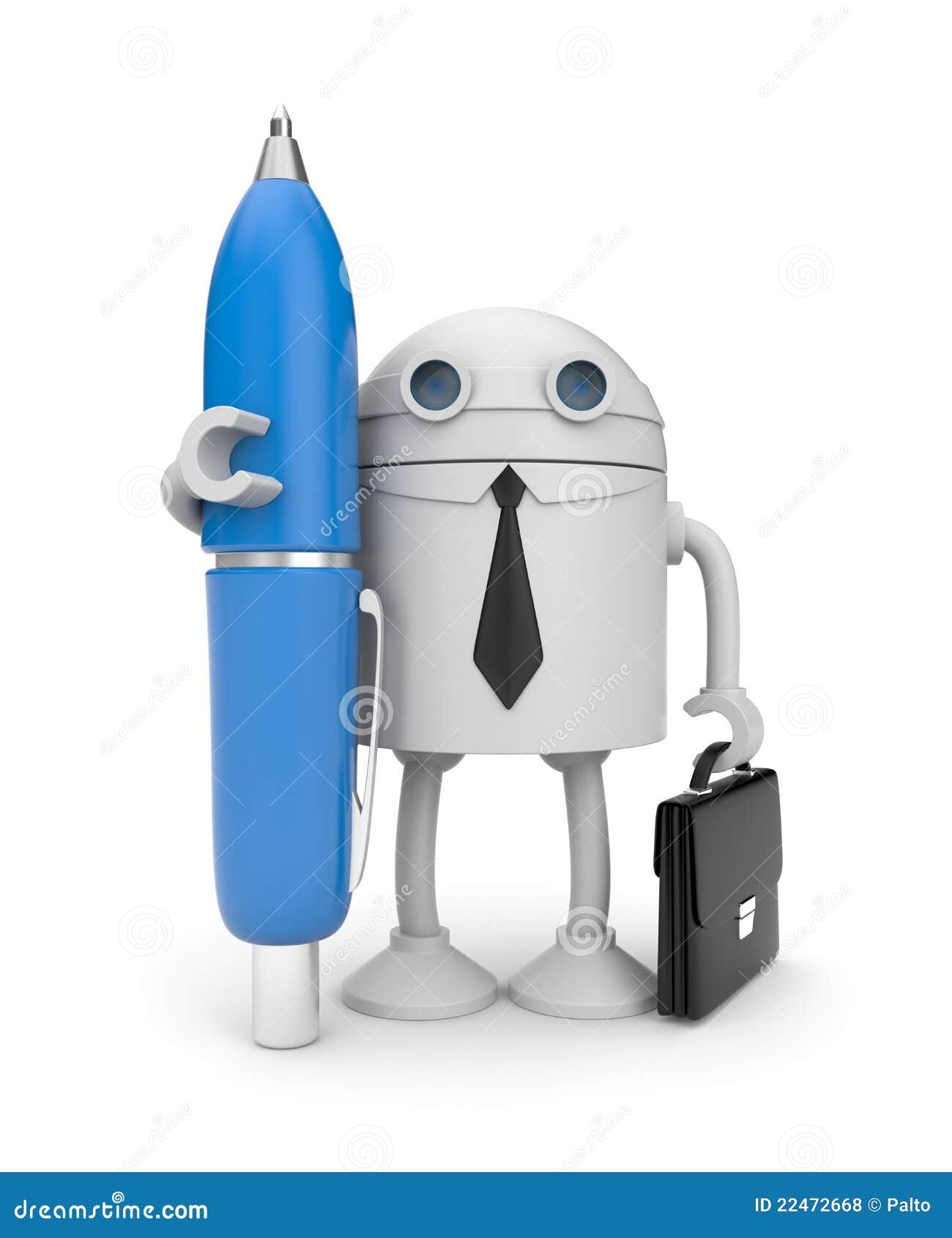 Robot con la penna illustrazione di stock. Illustrazione di futuro ...