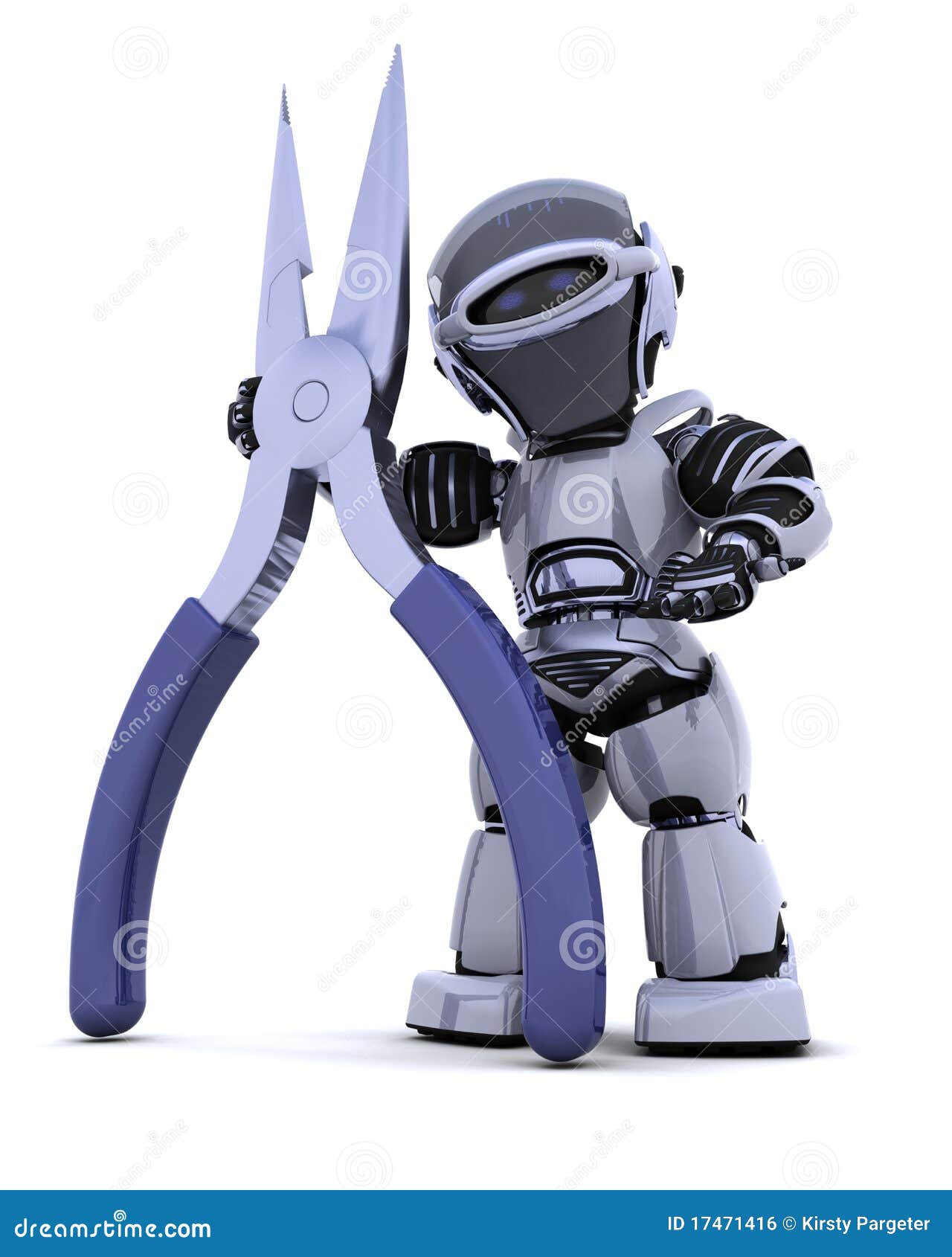 Robot con le pinze illustrazione di stock. Illustrazione di carino ...