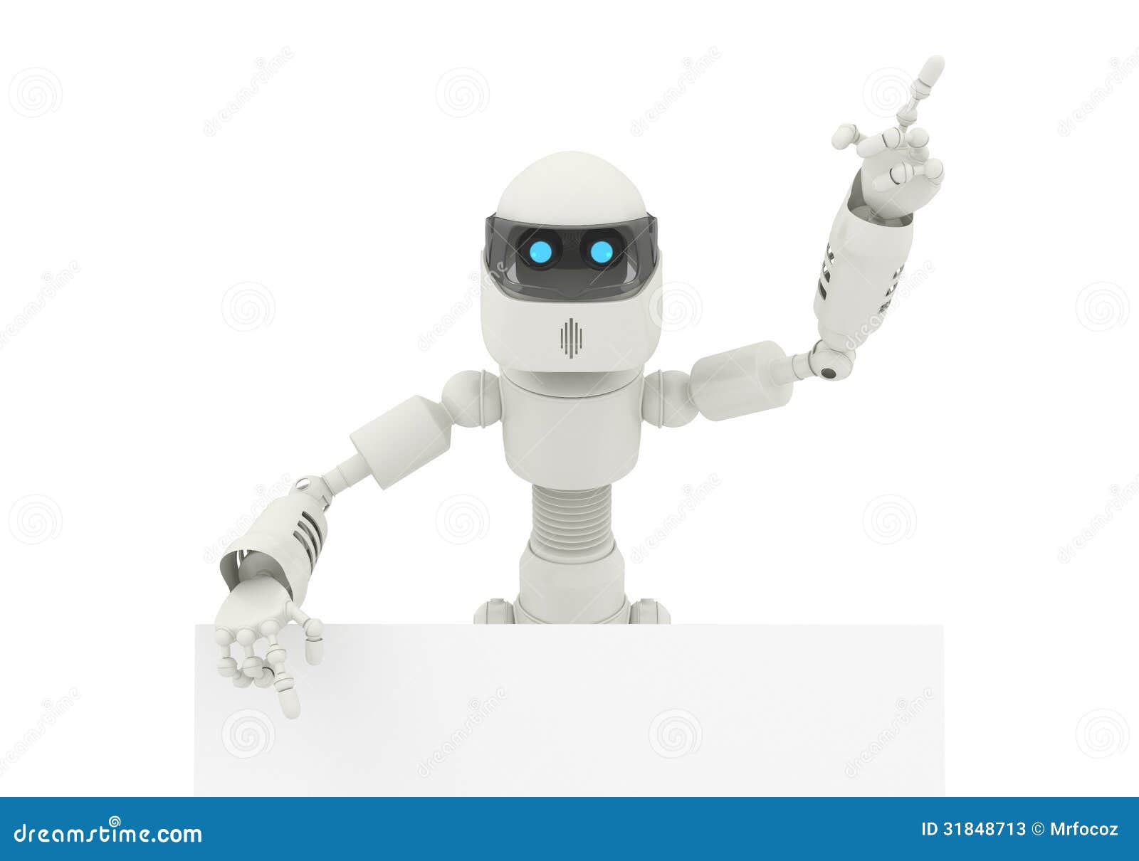 Robot Con Un Segno in Bianco Illustrazione di Stock - Illustrazione di ...
