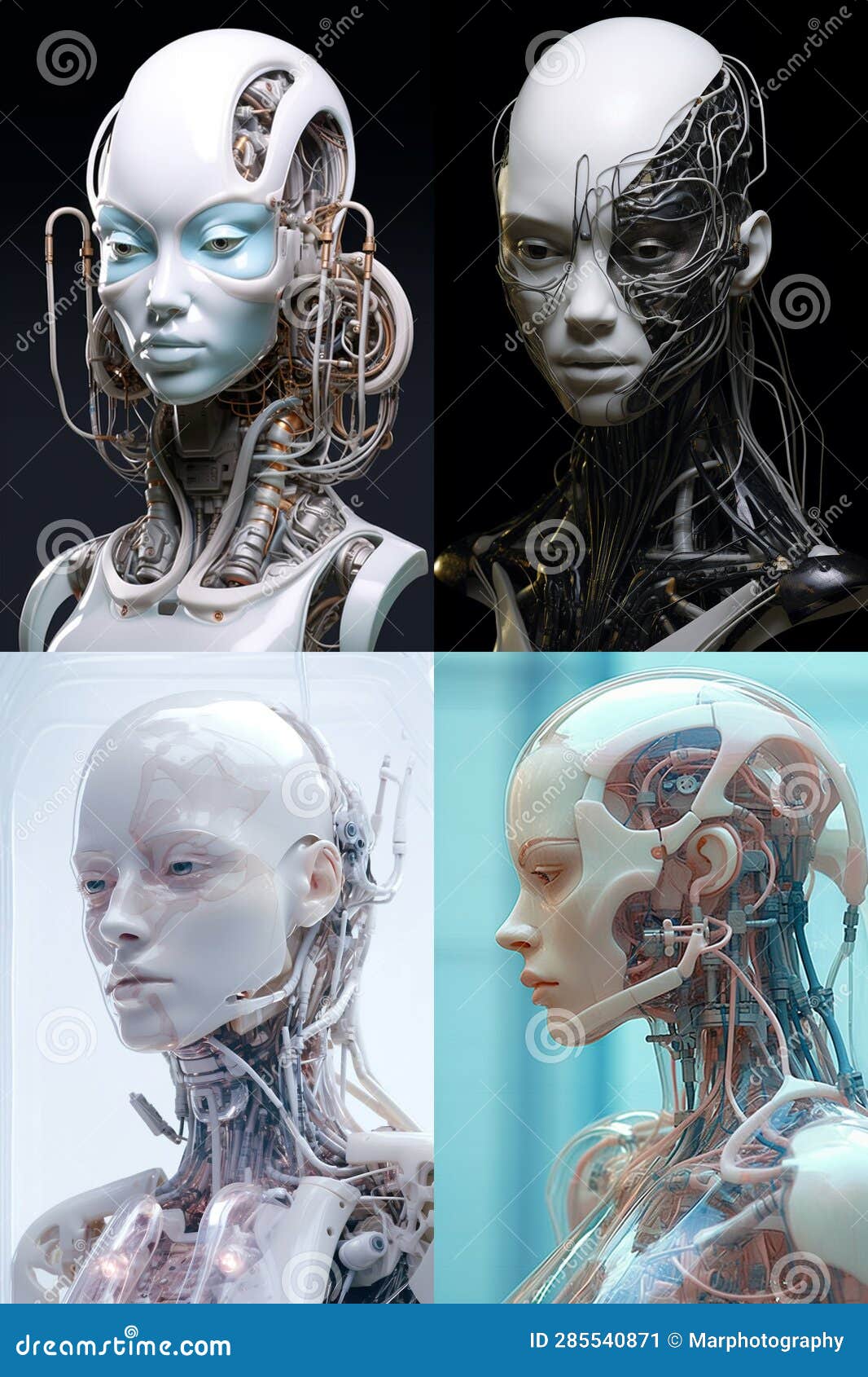 Robot Concept of Female Humanoid Made with AI Generative Image Frames ...