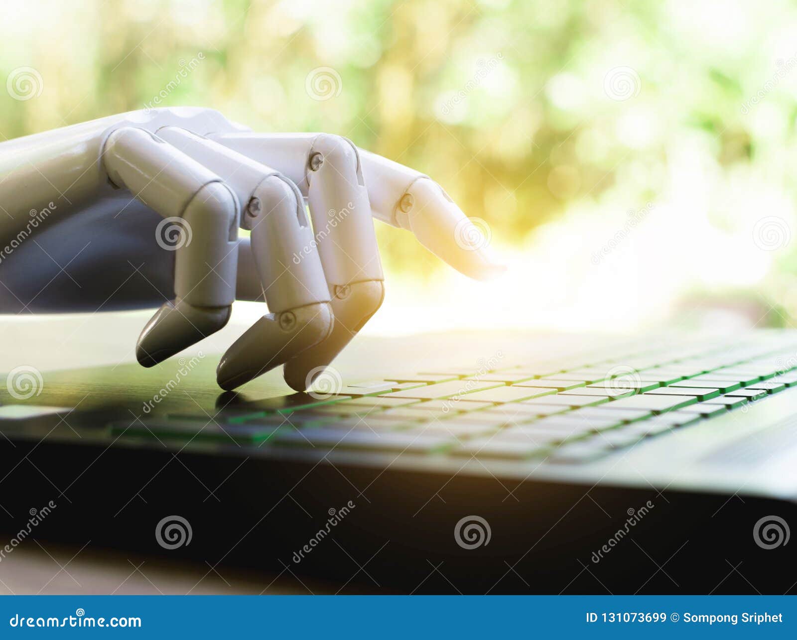 Robot Concept or Robot Hand Chatbot Pressing Computer Keyboard Stock ...