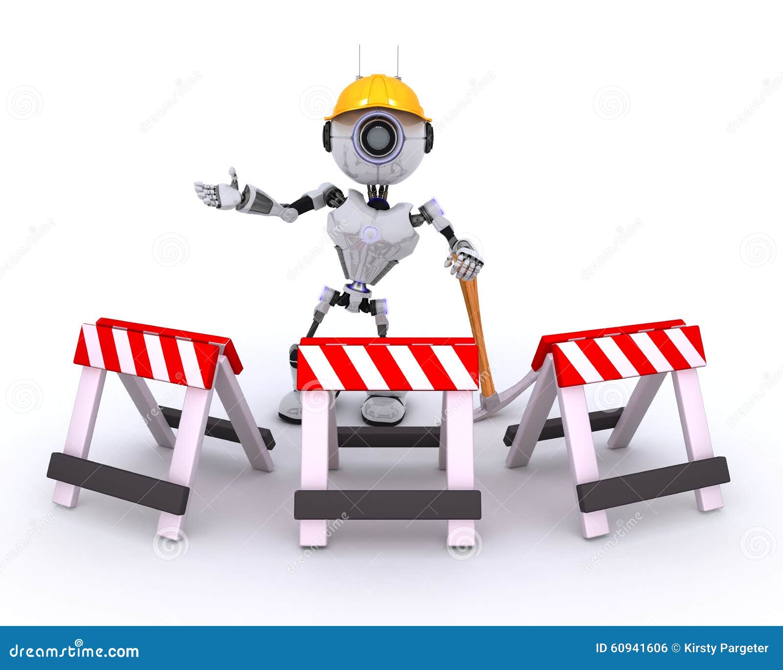 Robot at construction site stock illustration. Illustration of ...