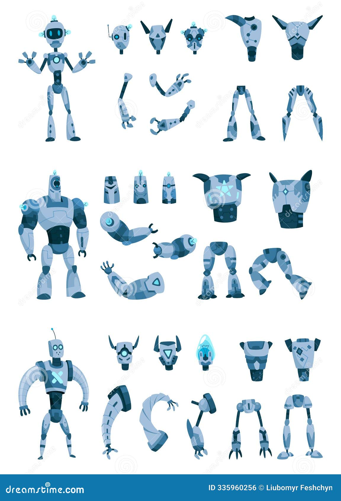 3d-render Sprites Of SciFi Drone Robot On Tracked Wheels Stock ...