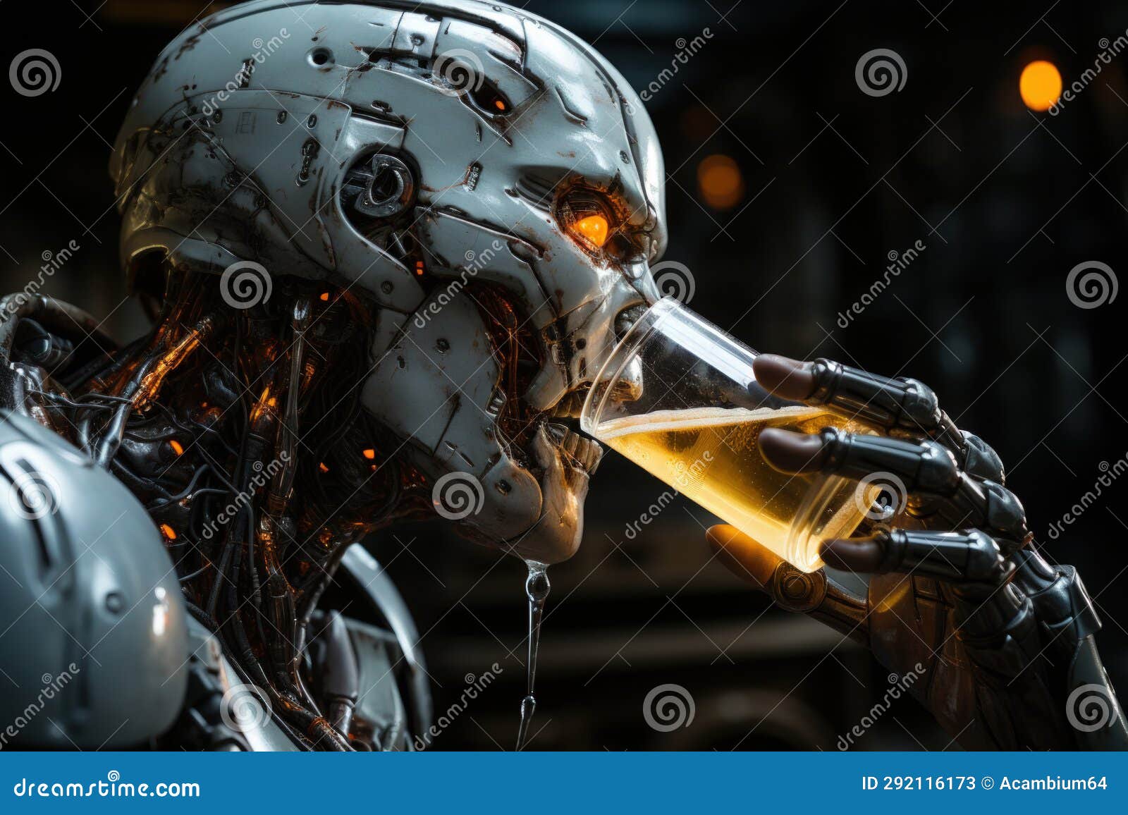 Robot Consumes Oil Fluid Royalty-Free Stock Photography | CartoonDealer ...