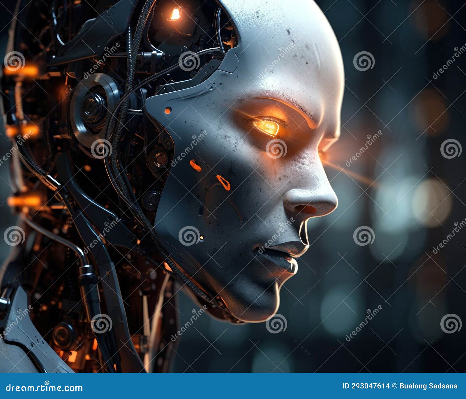 Robot is Controlled by a Neural Network. Stock Illustration ...
