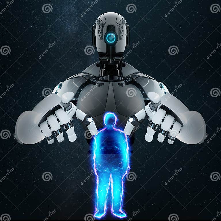 The Robot Controls the Man, Artificial Intelligence. the Concept of ...