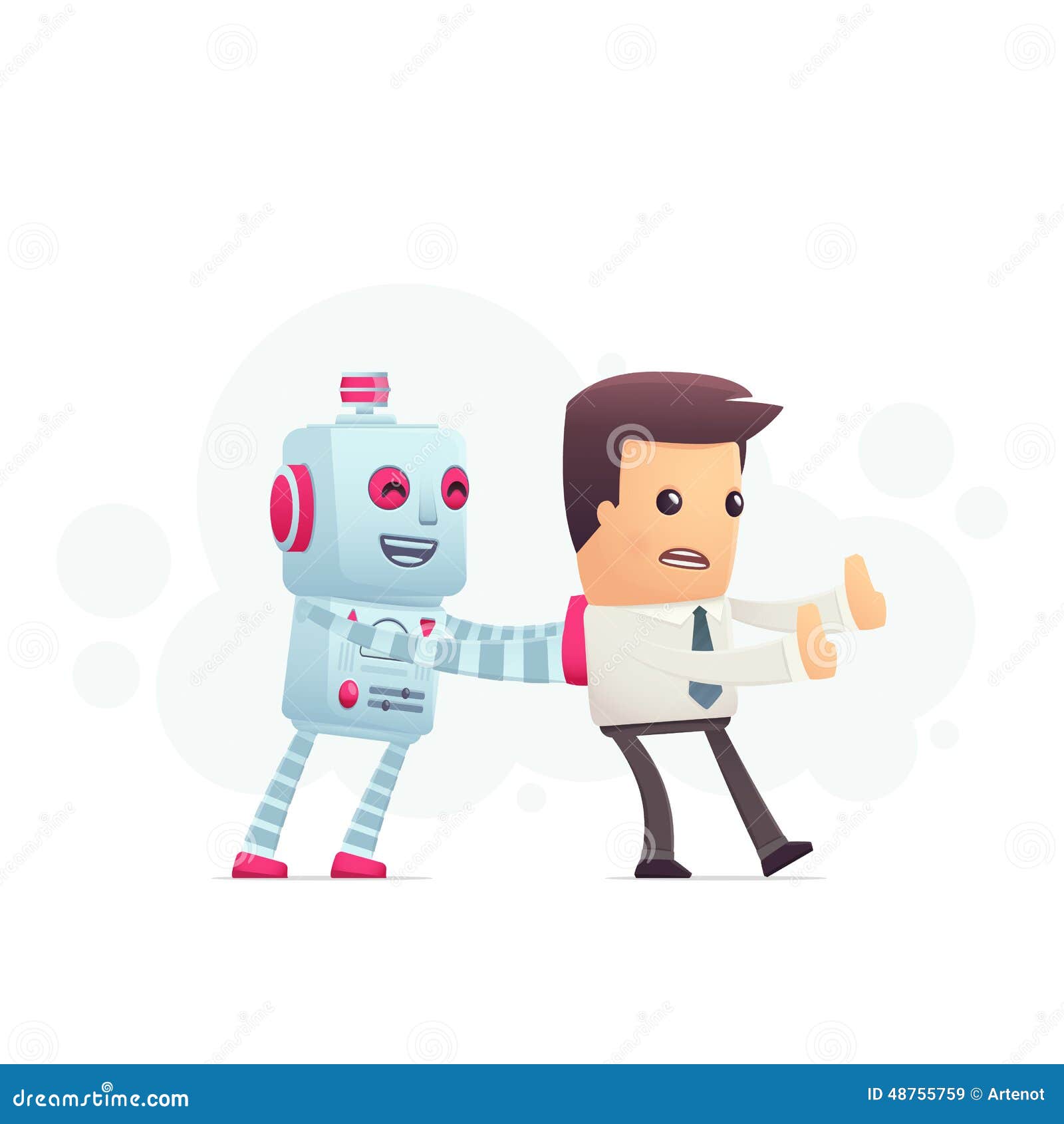 Robot controls man stock illustration. Illustration of cute - 48755759 Robot controls man stock illustration. Illustration of cute - 48755759