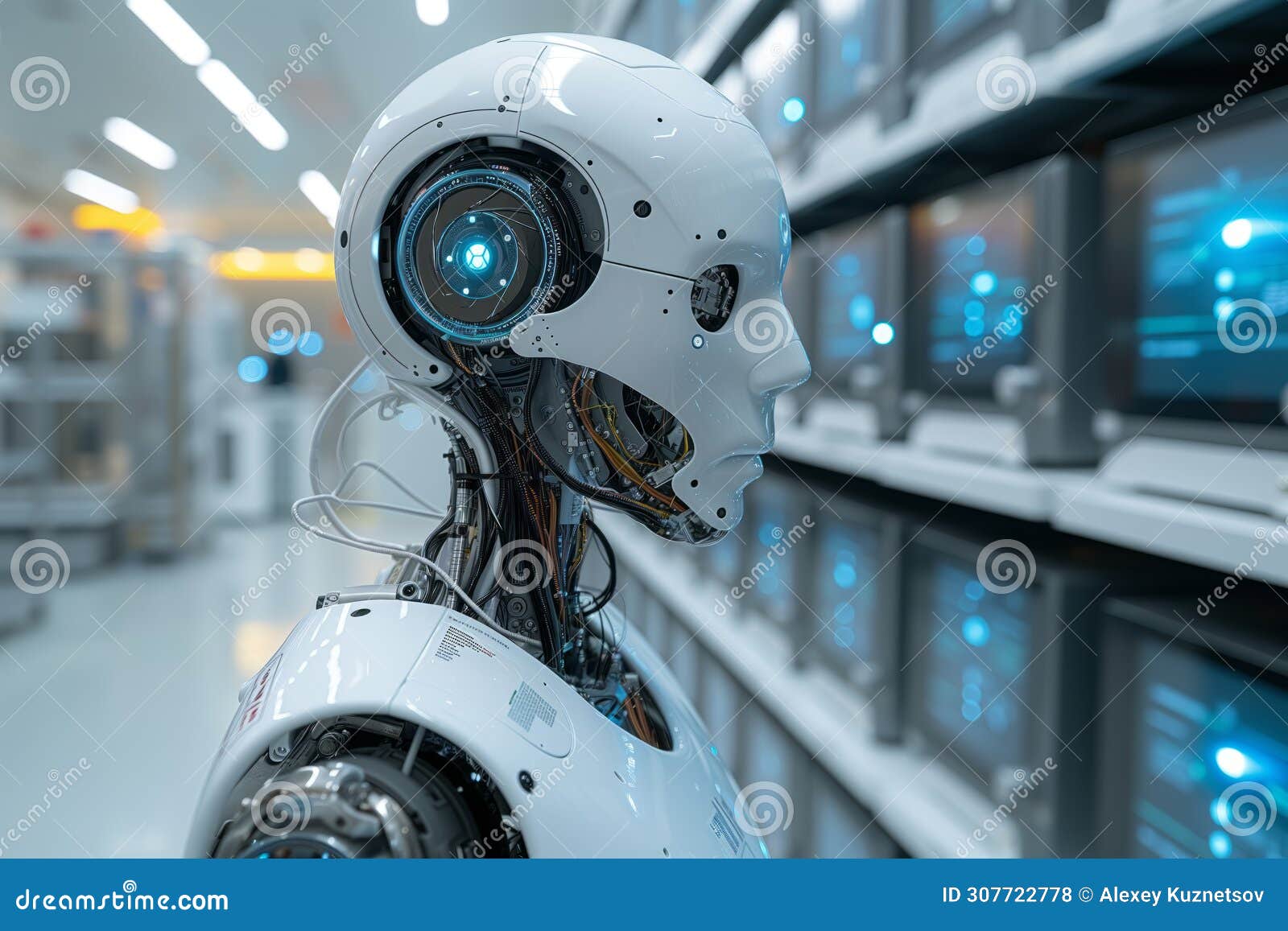 Robot Controls The Handling Robot. Cartoon Vector | CartoonDealer.com ...