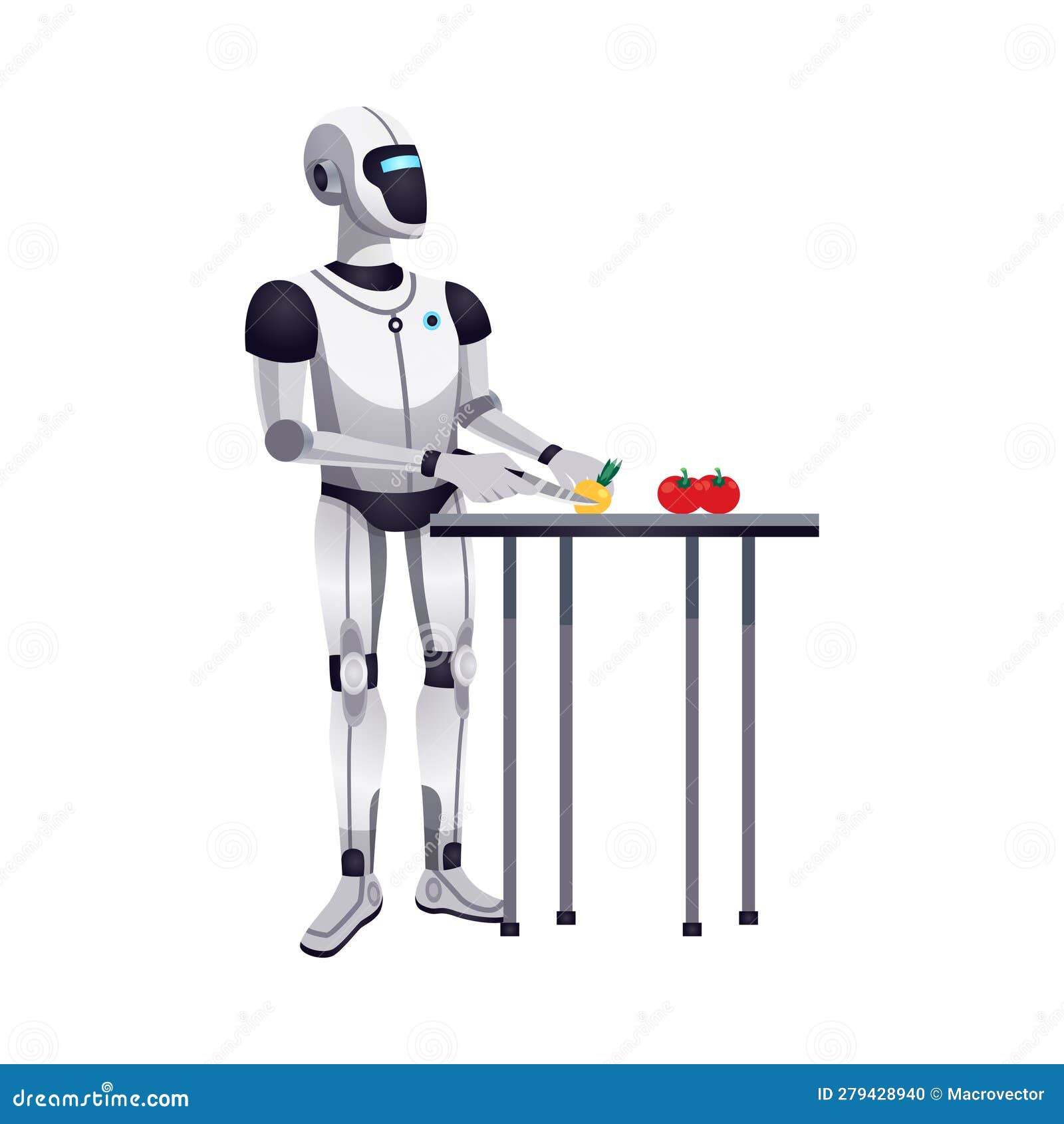 Robot Cook Droid Composition Stock Vector - Illustration of ...