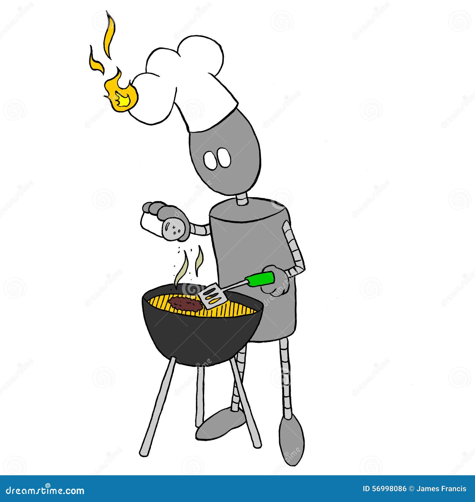 Robot cooking stock illustration. Illustration of science - 56998086