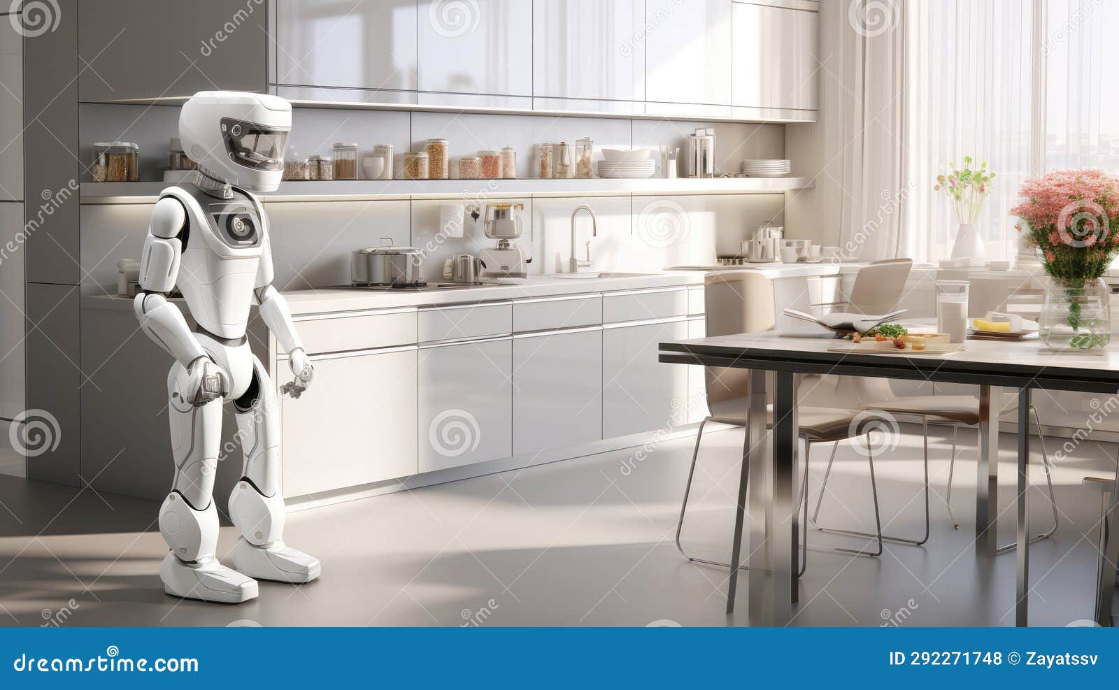 Robot Cooks the Food in a Modern Kitchen. Technologies in Modern Life ...