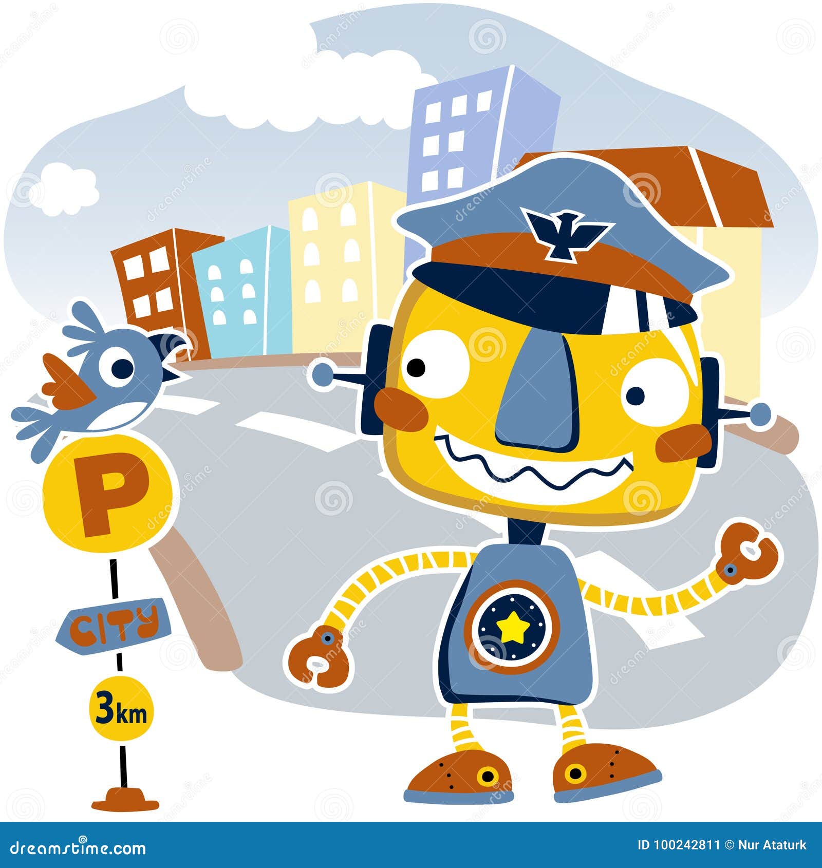 Robot cop stock vector. Illustration of graphic, robot - 100242811