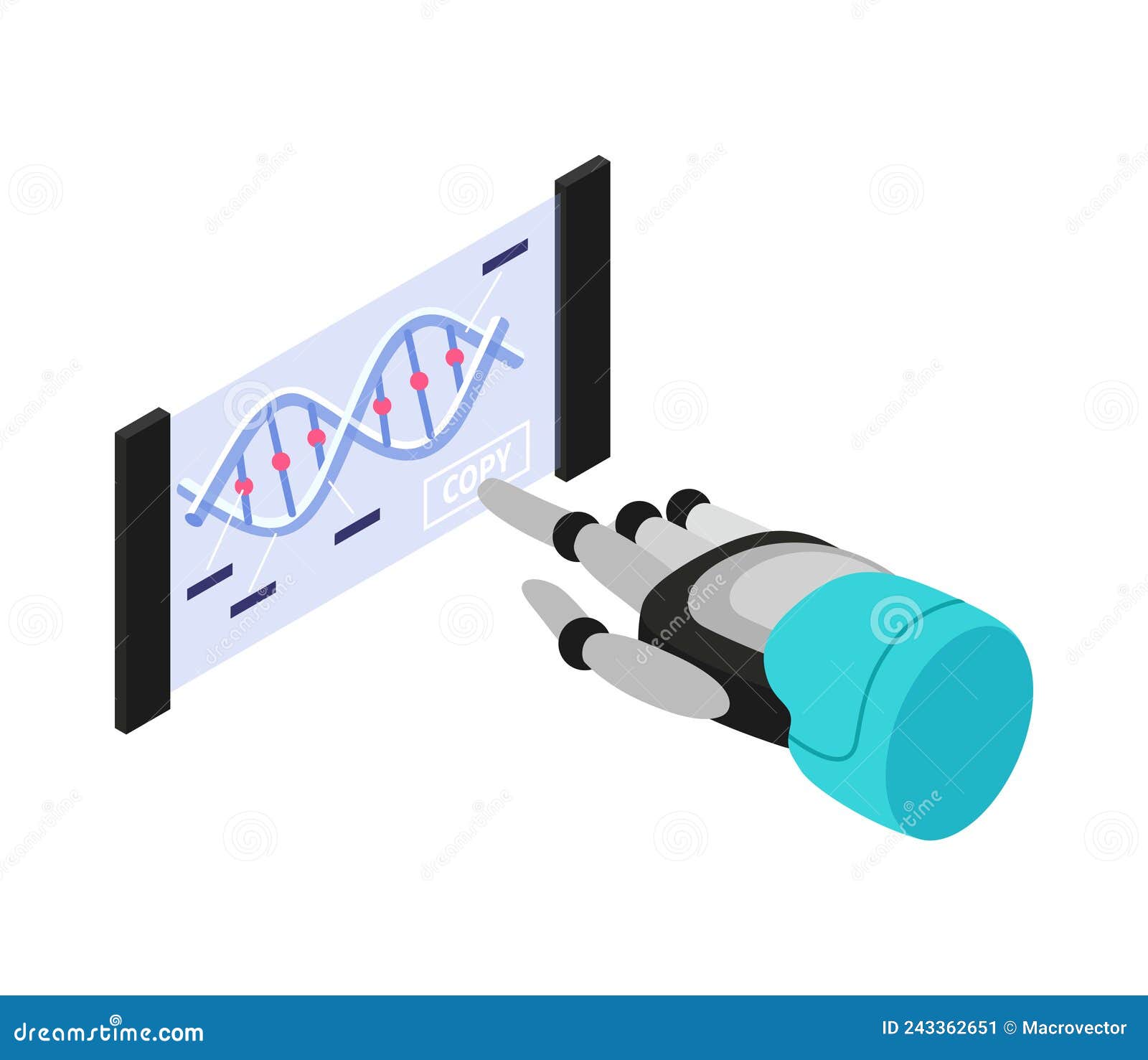 Robot Copying DNA Composition Stock Vector - Illustration of decorative ...