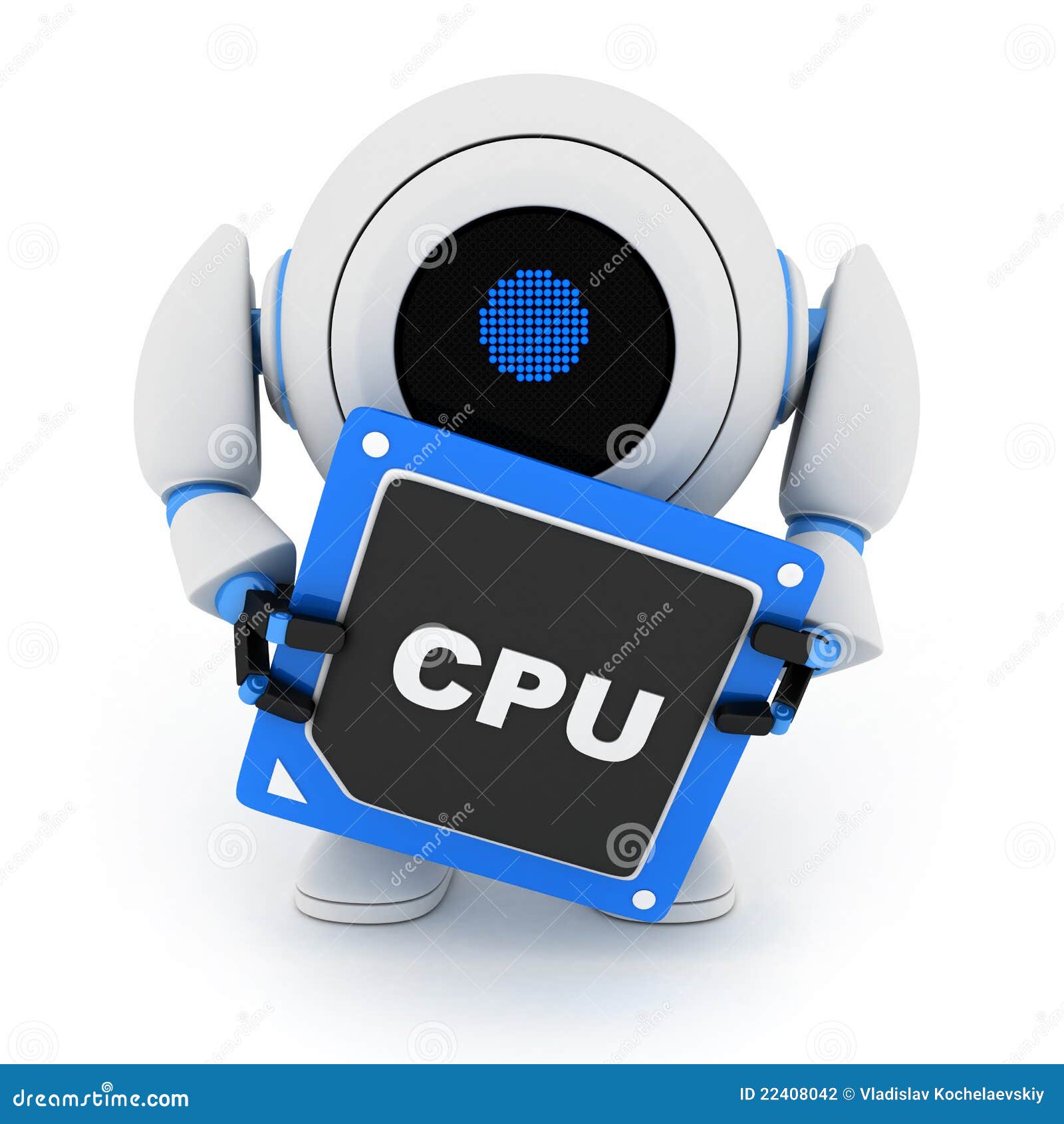Robot and CPU stock illustration. Illustration of robot - 22408042