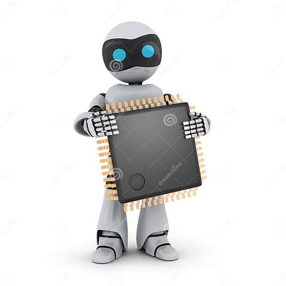 Robot and CPU stock illustration. Illustration of robotic - 71906796