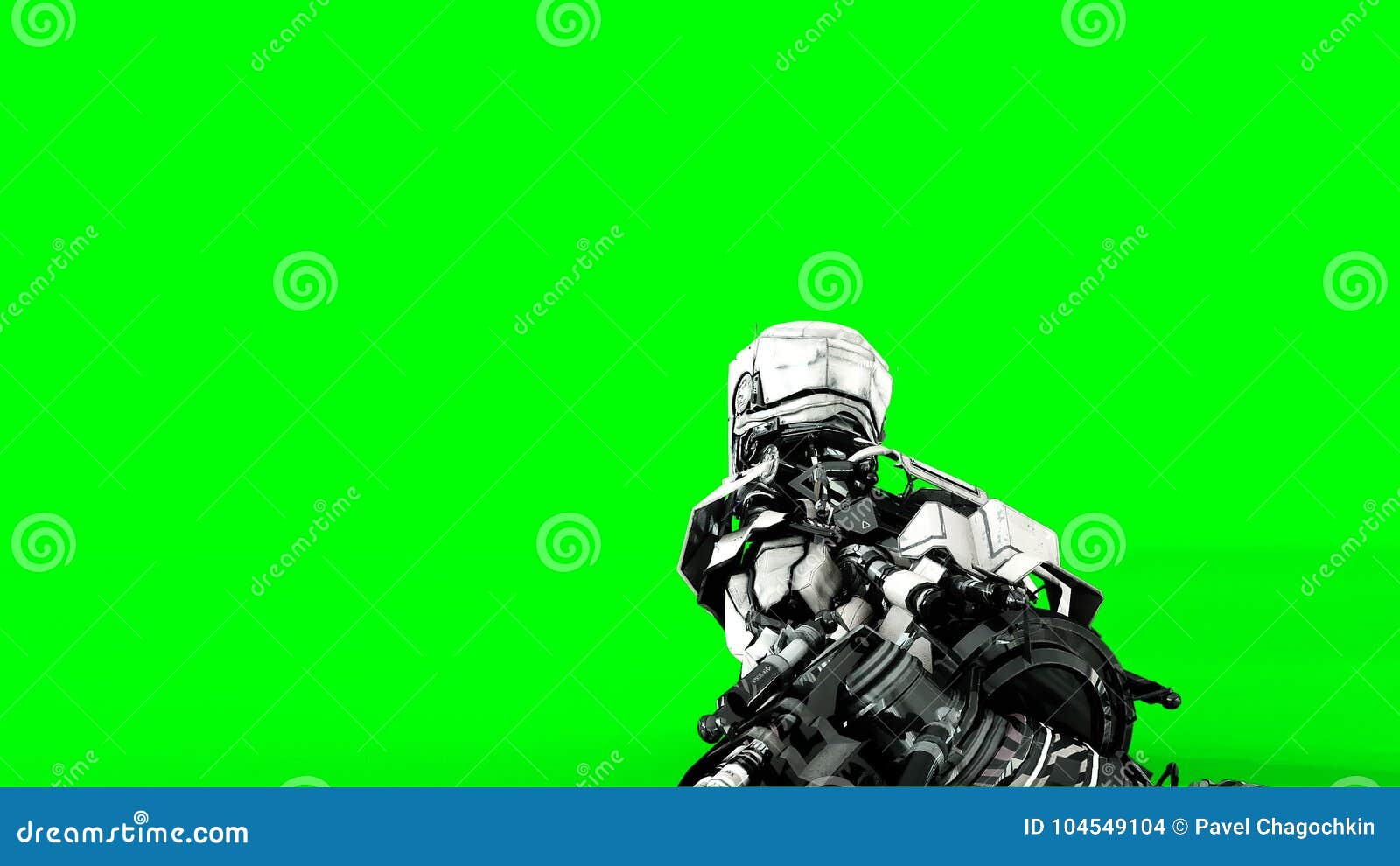 Robot is Crawling . Realistic Motion and Reflections. 4K Green Screen ...