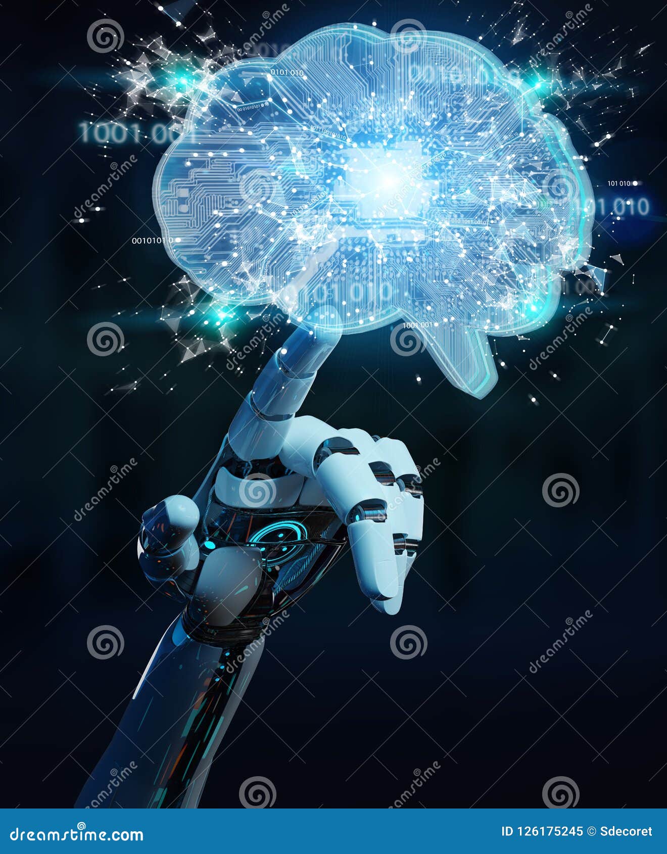 Robot Creating Artificial Intelligence in a Digital Brain 3D Rendering ... Robot Creating Artificial Intelligence in a Digital Brain 3D Rendering ...