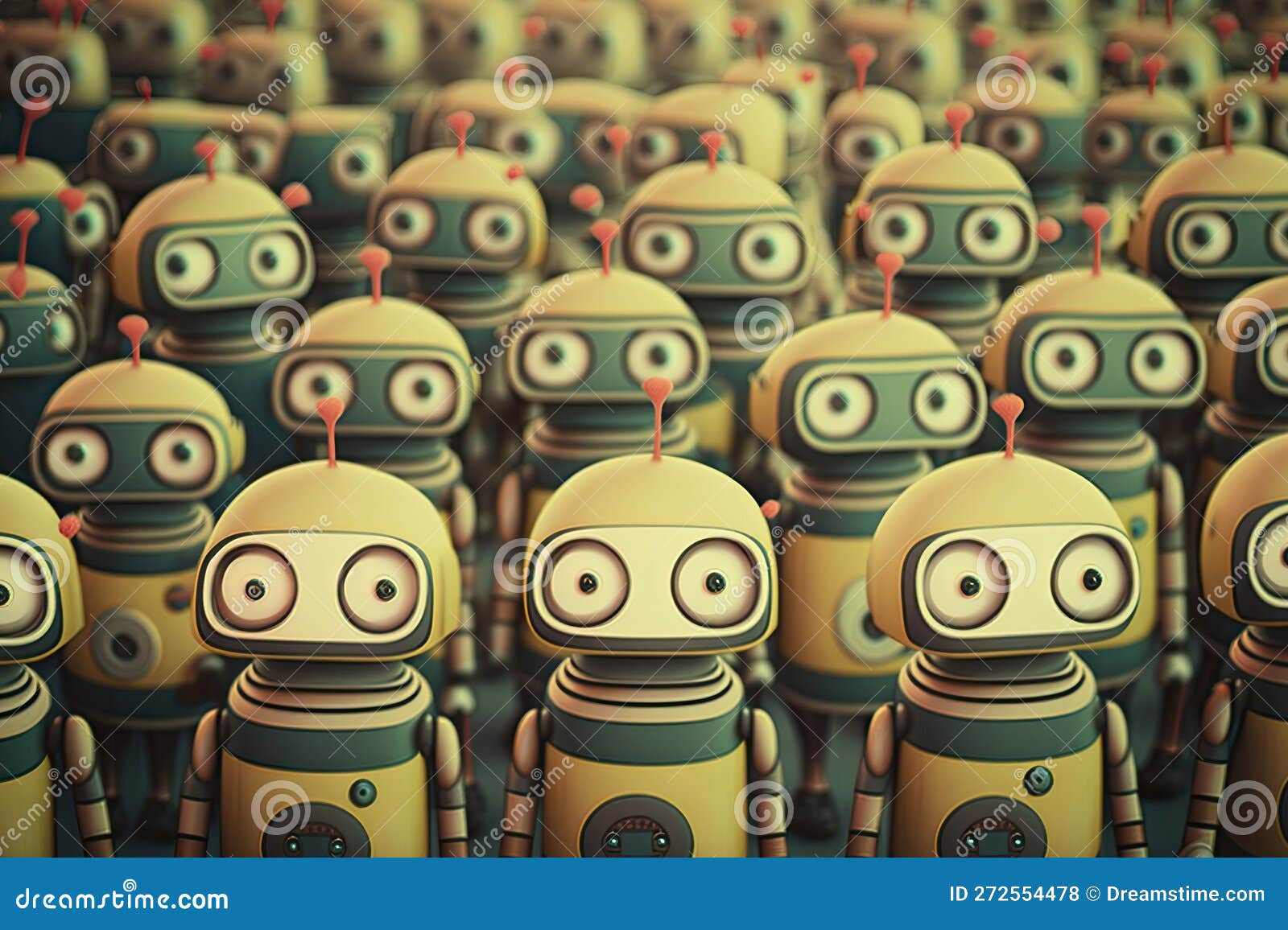 Robot Crowd in Rows. Robot Army. Created with Generative AI Stock ... Robot Crowd in Rows. Robot Army. Created with Generative AI Stock ...