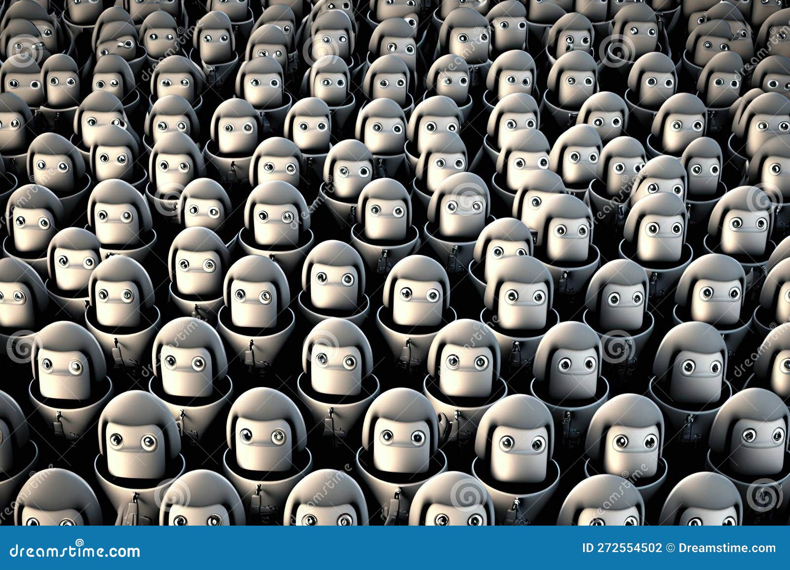 Robot Crowd in Rows. Robot Army. Created with Generative AI Stock ... Robot Crowd in Rows. Robot Army. Created with Generative AI Stock ...