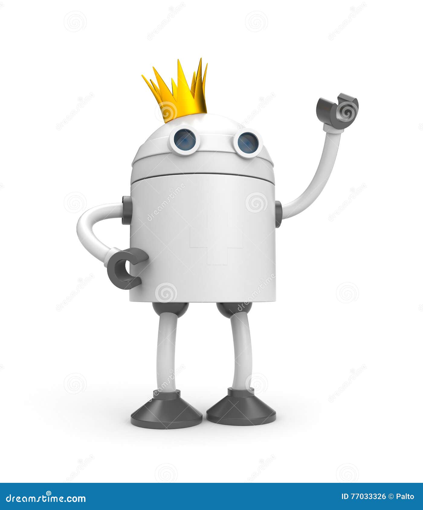 Robot with crown - king stock illustration. Illustration of award ...