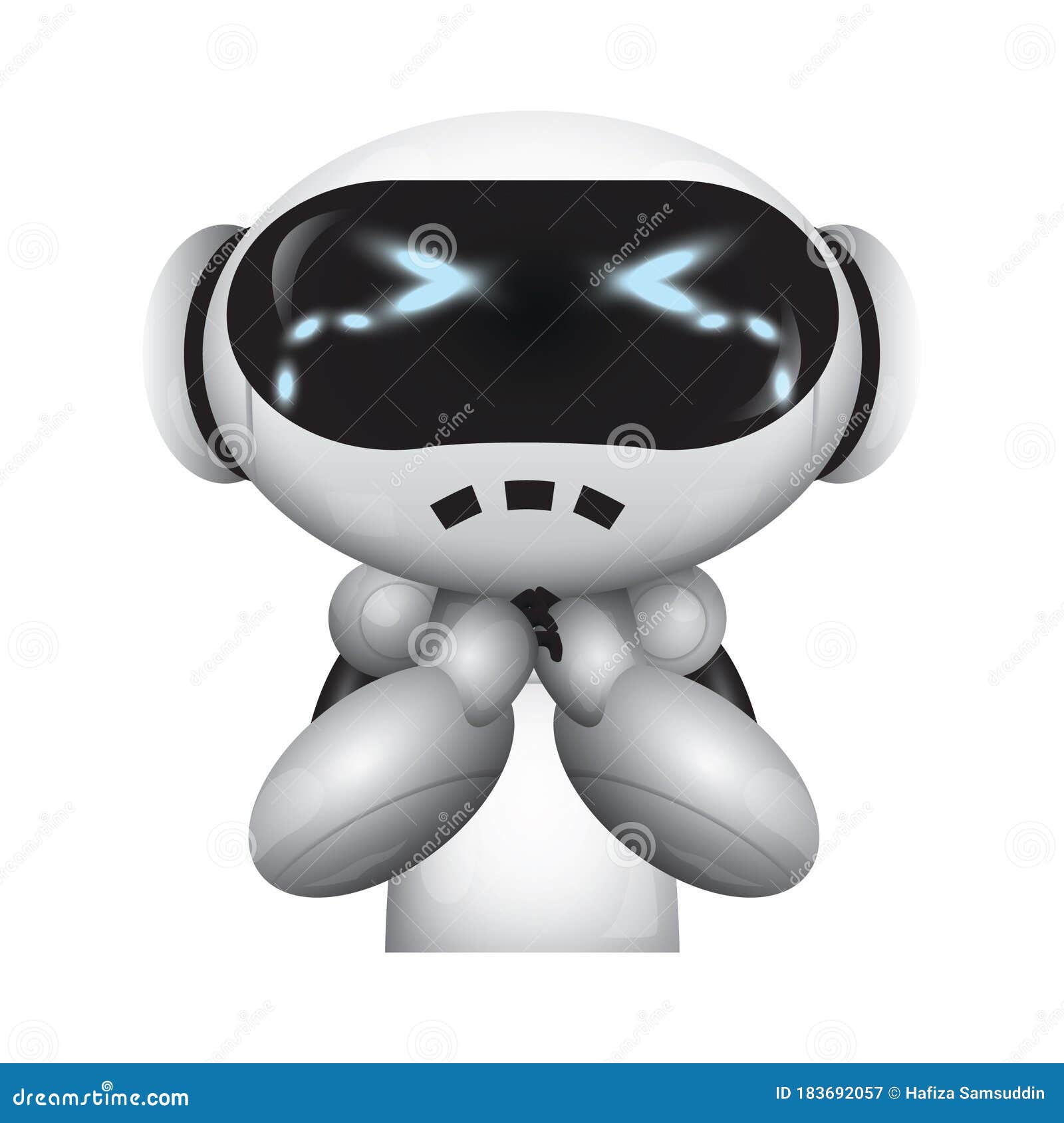Robot with Crying Expression Stock Vector - Illustration of tear ...