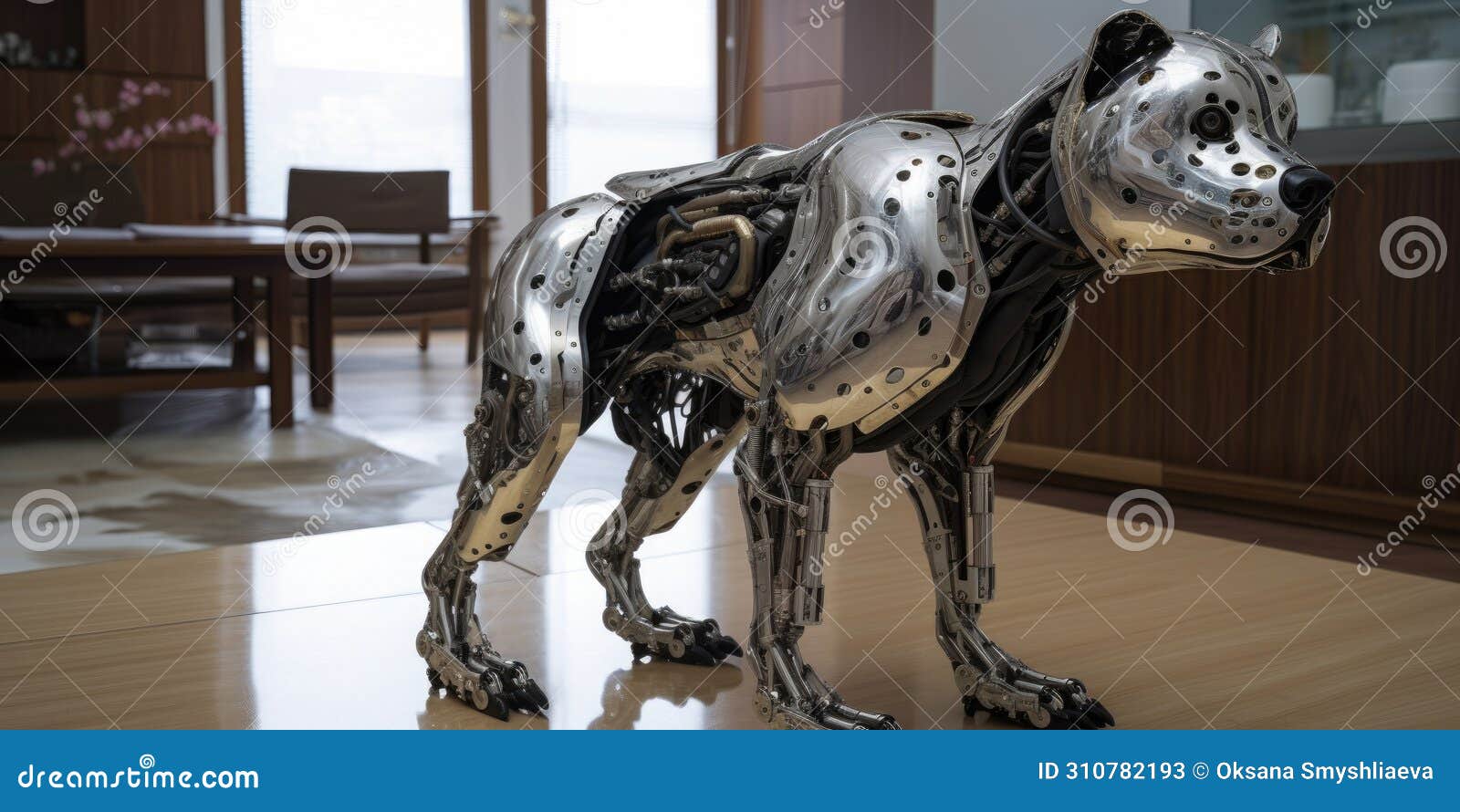 Robot Cyber Dog Stands. AI Illustration Stock Image - Image of cute ...
