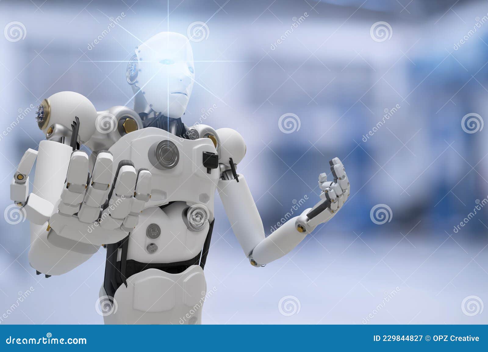 Robot Cyber Future Futuristic Humanoid with Drone Technology ...