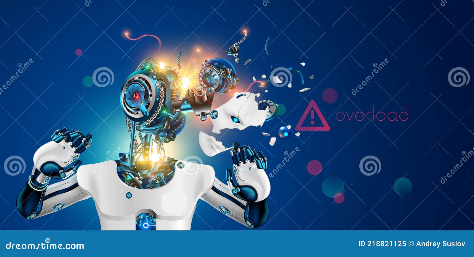 Robot or Cyborg with Artificial Intelligence Failures Overloaded and ...