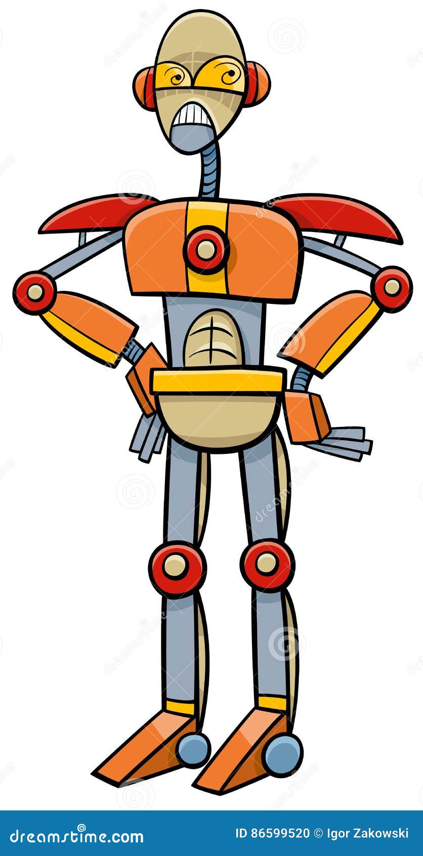 Cyborg Cartoon Coloring Page For Kids | CartoonDealer.com #203552591