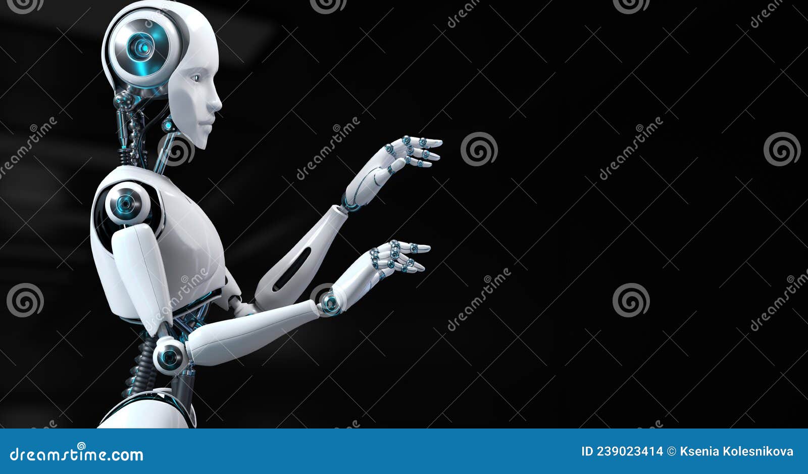 Robot Cyborg 3d Render. AI Artificial Intelligence Machine Learning ...