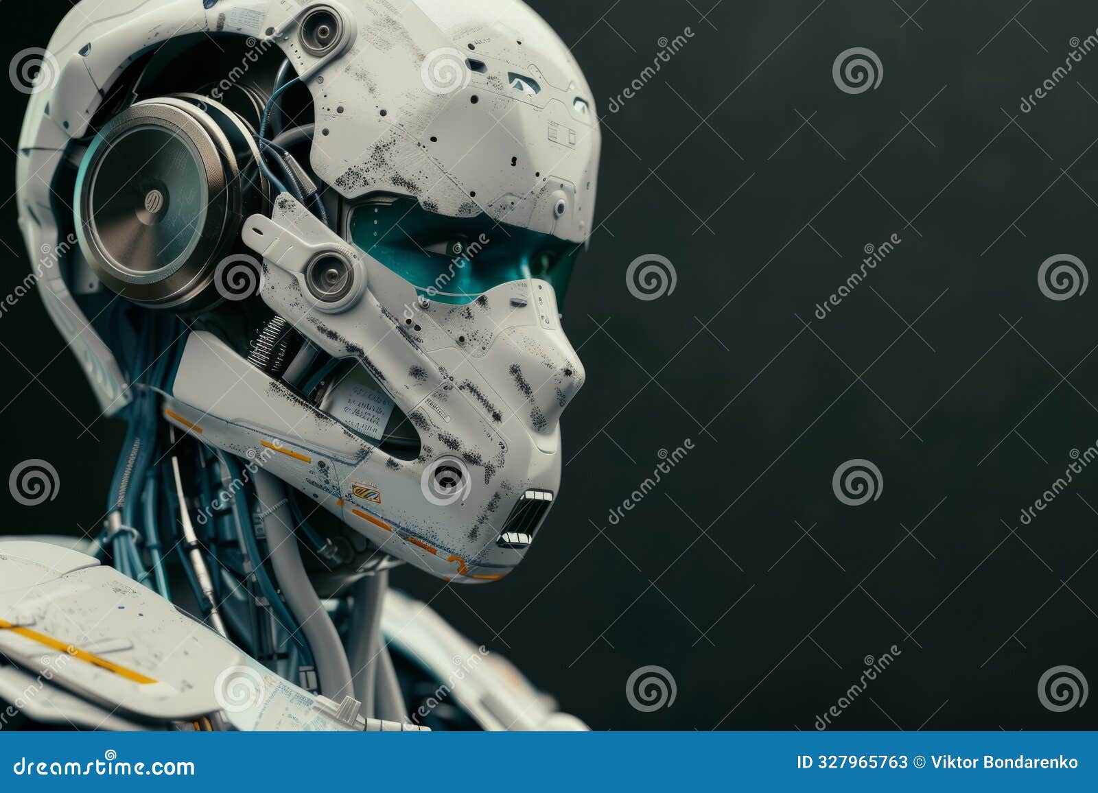 Robot Cyborg Face Head Advanced Artificial Intelligence Future Stock ...