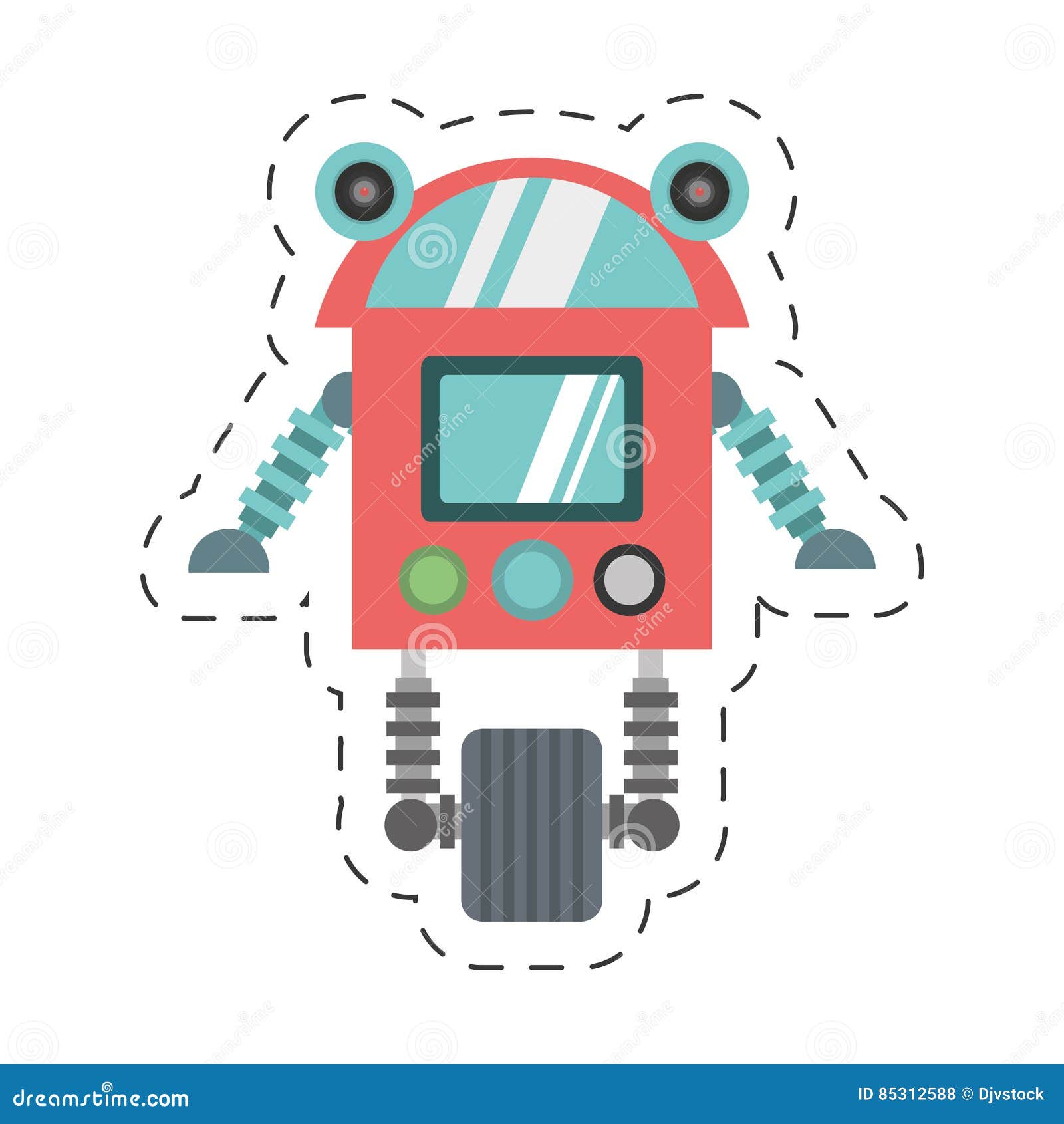 Robot Cyborg Machine Futuristic Cutting Line Stock Illustration ...