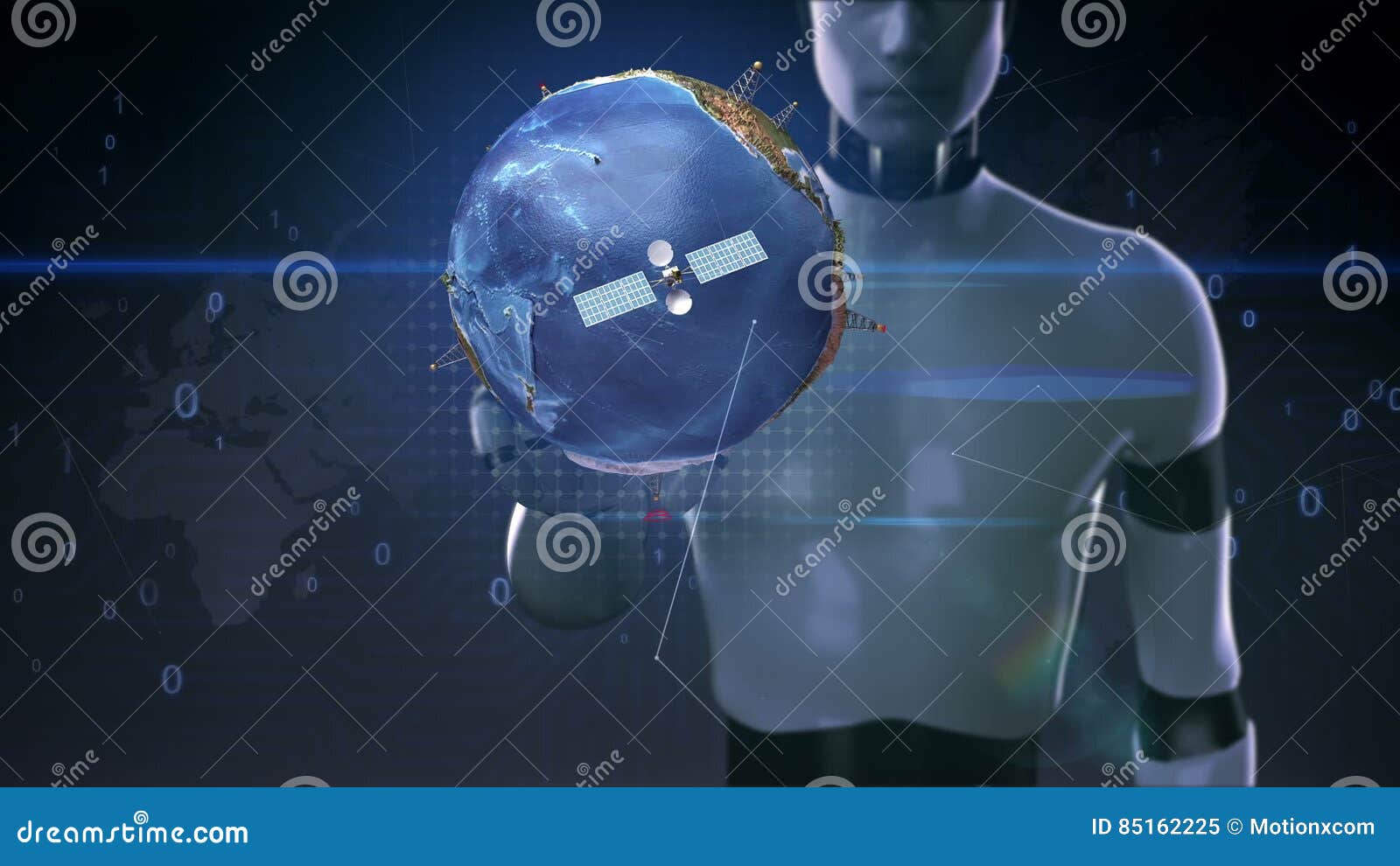 Robot, Cyborg Touching Earth, Communication Technology, Network World ...