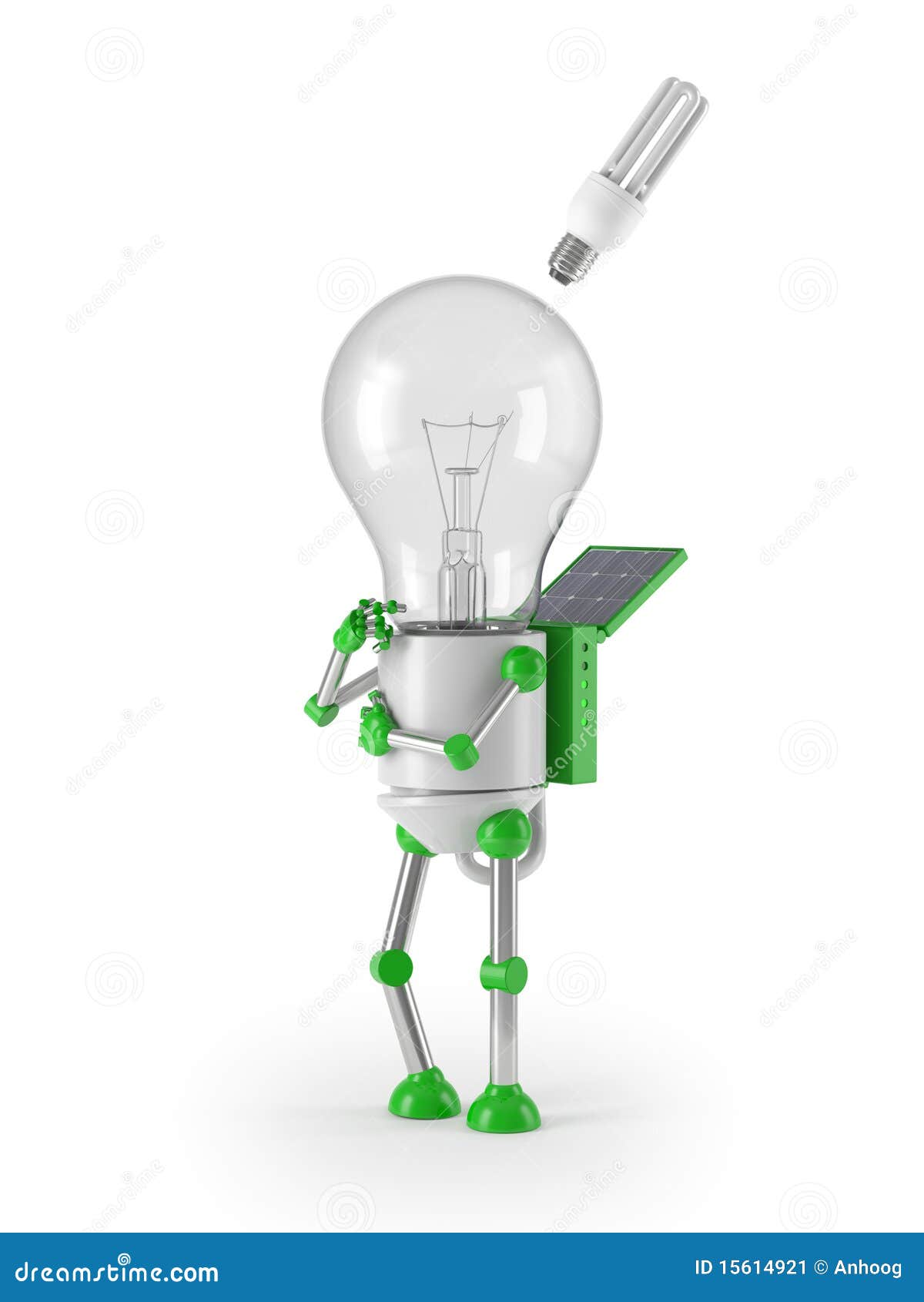 Robot d'ampoule - idée illustration stock. Illustration du robot - 15614921