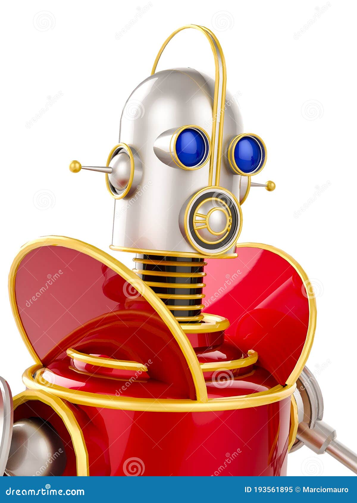 Art deco robot stock illustration. Illustration of golden - 193561895