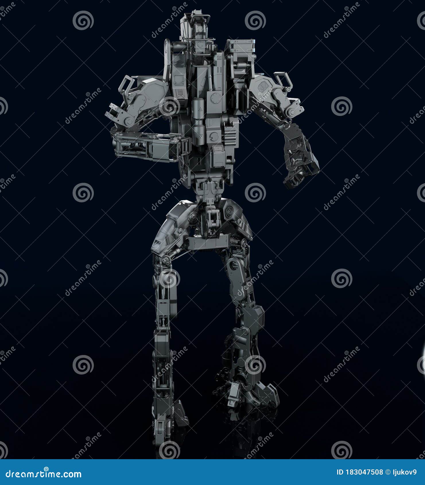 Robot 3d Model, 3d Render, Sci-fi Mech, Future Space Android Stock ...