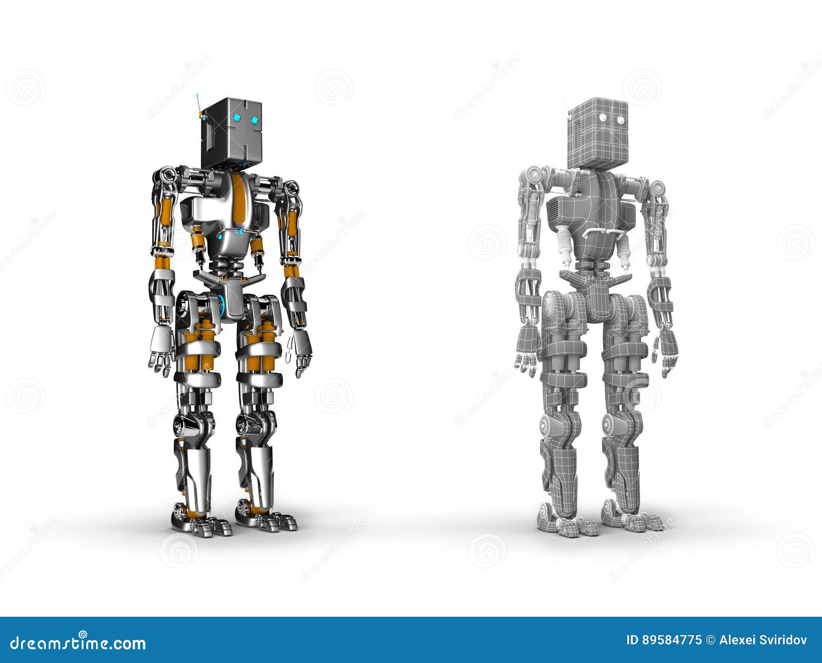 Robot stock illustration. Illustration of mechanism, iron - 89584775