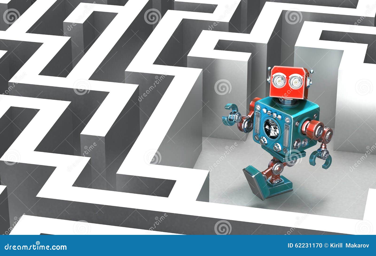 Robot Dans Un Labyrinthe Concept De Technologie Illustration Stock ...