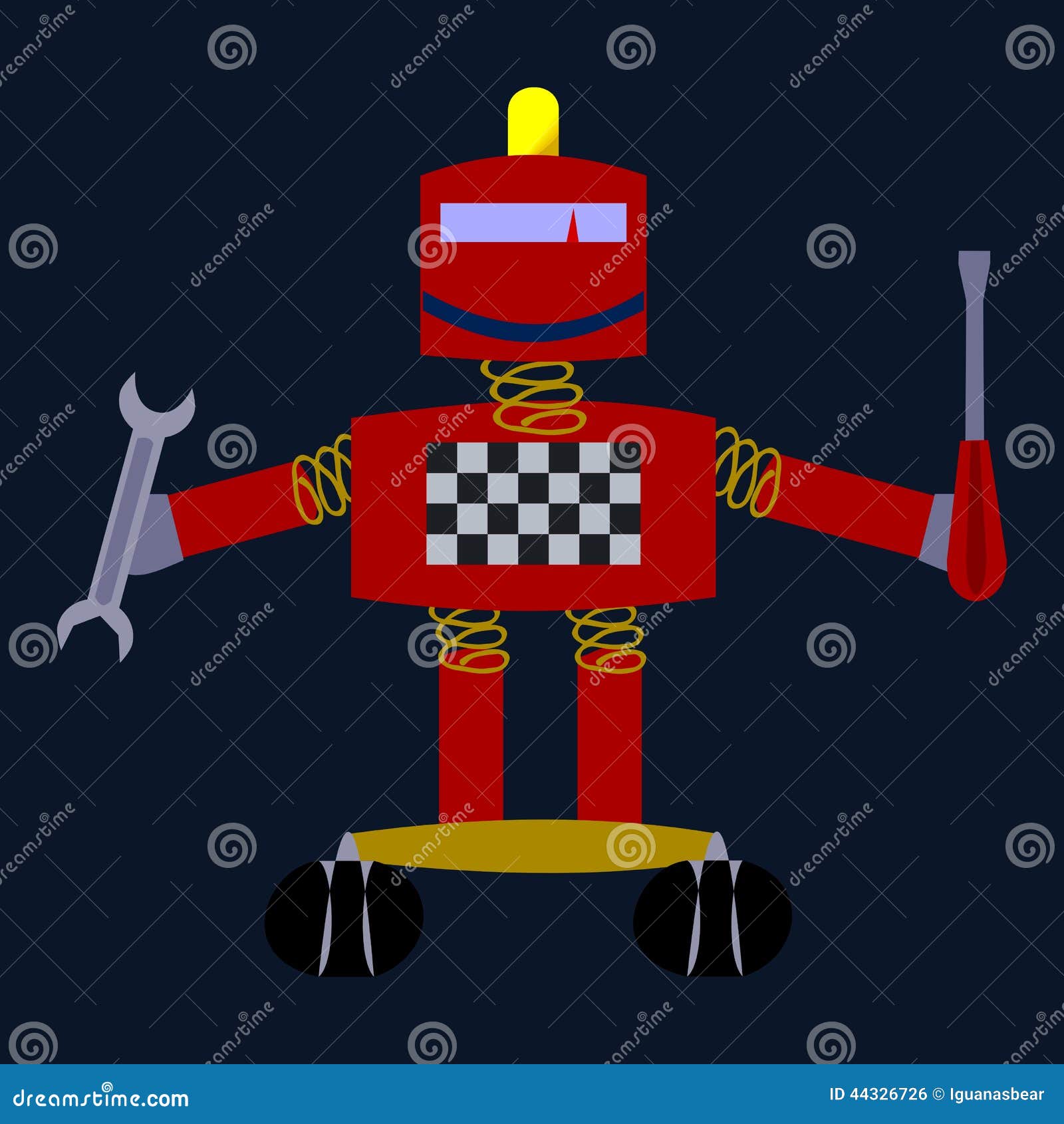 Robot de sourire rouge illustration de vecteur. Illustration du homme ...