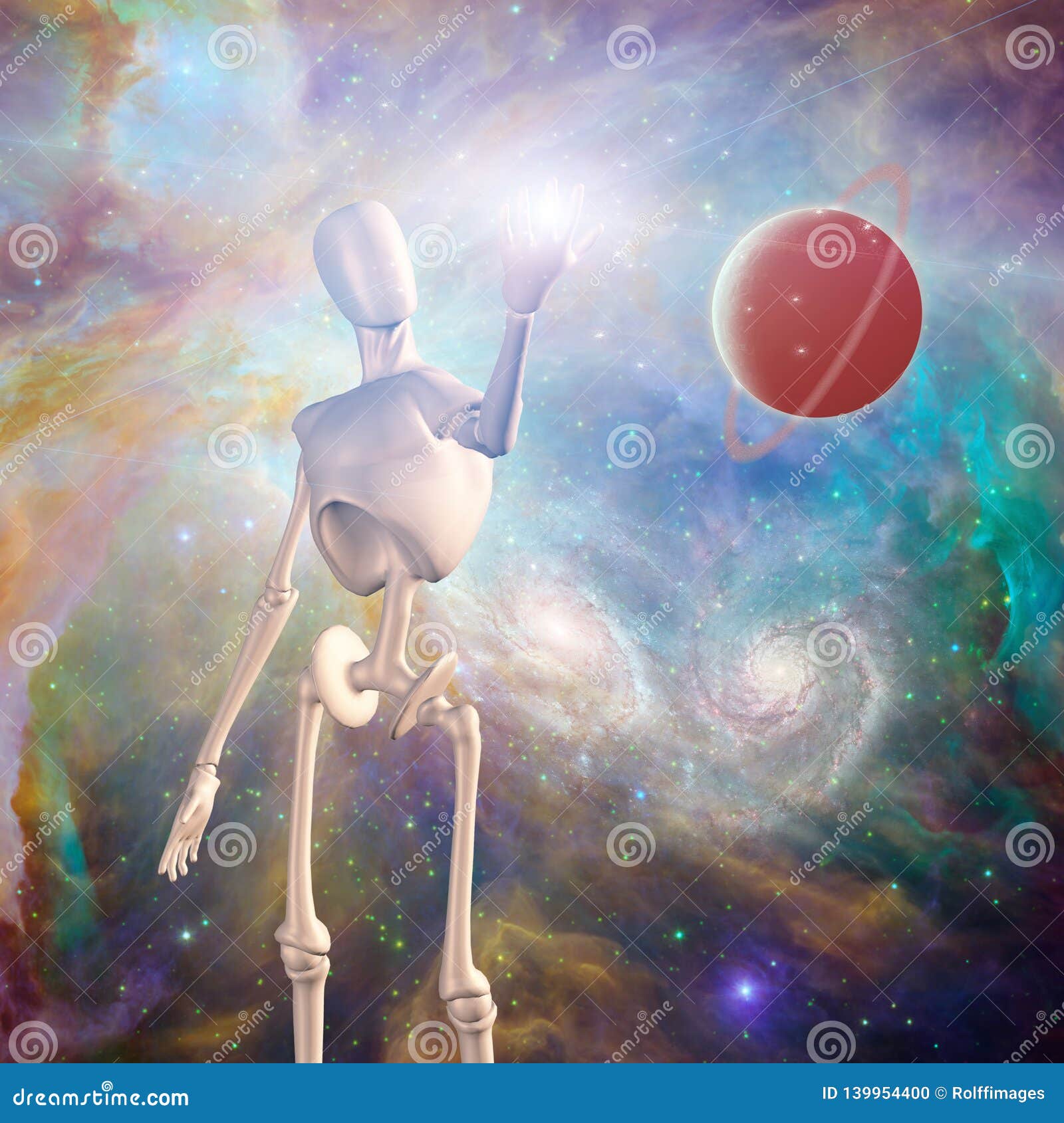 Robot and deep space stock illustration. Illustration of deep - 139954400