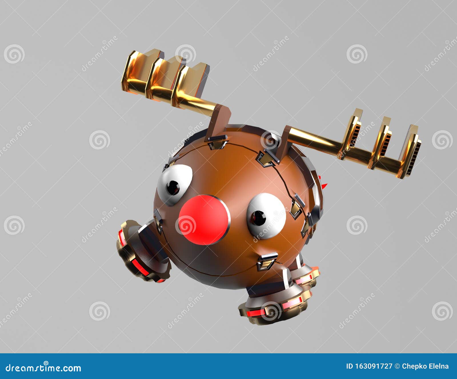 Robot Deer,fly Deer,christms Deer,3d Render Stock Illustration ...